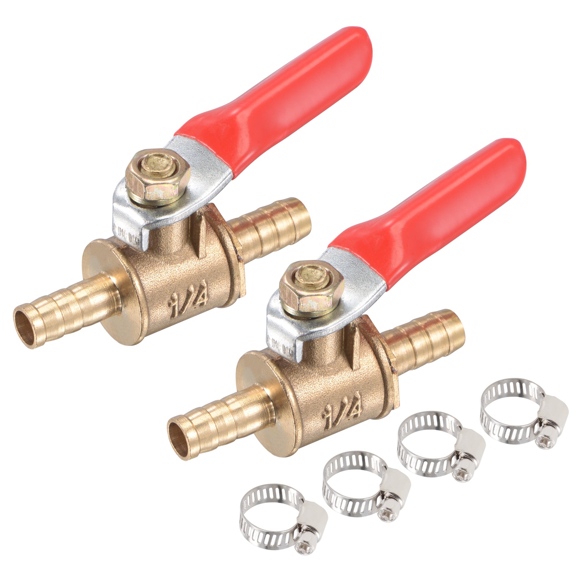 Uxcell Brass Air Ball Valve Shut Off Switch 12mm Hose Barb to 12mm Hose ...