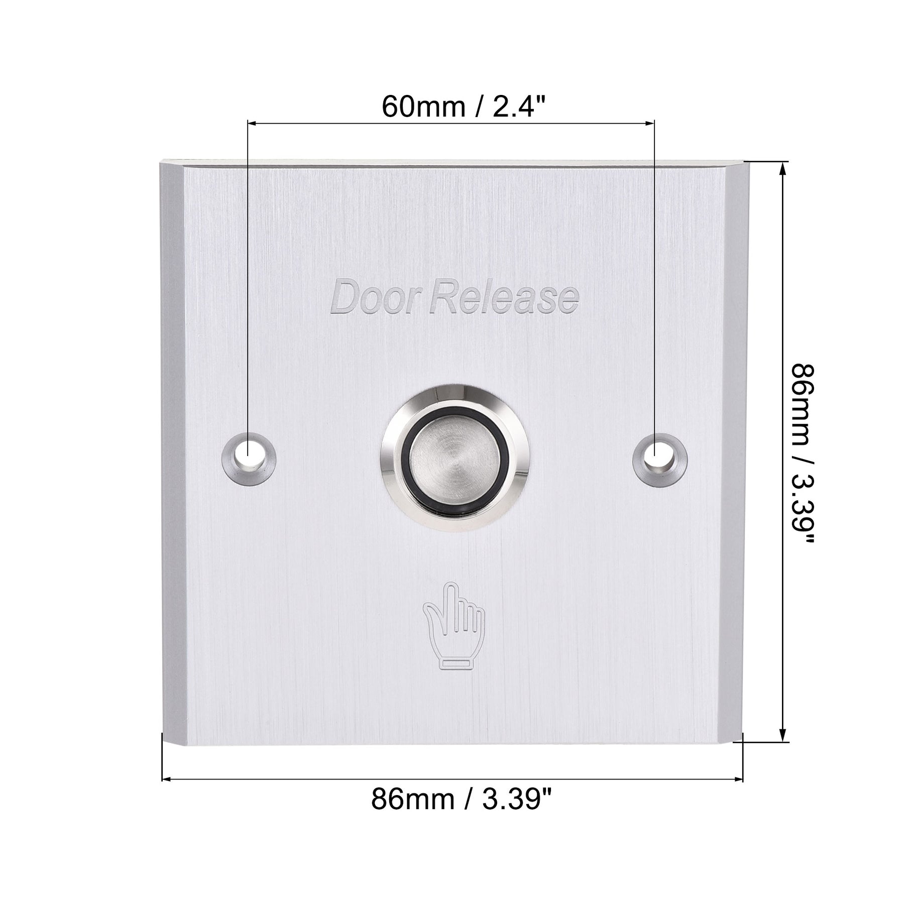 Uxcell Door Release Push Button Switch Access Control DC 12V 3A LED Indicator Stainless Steel ...