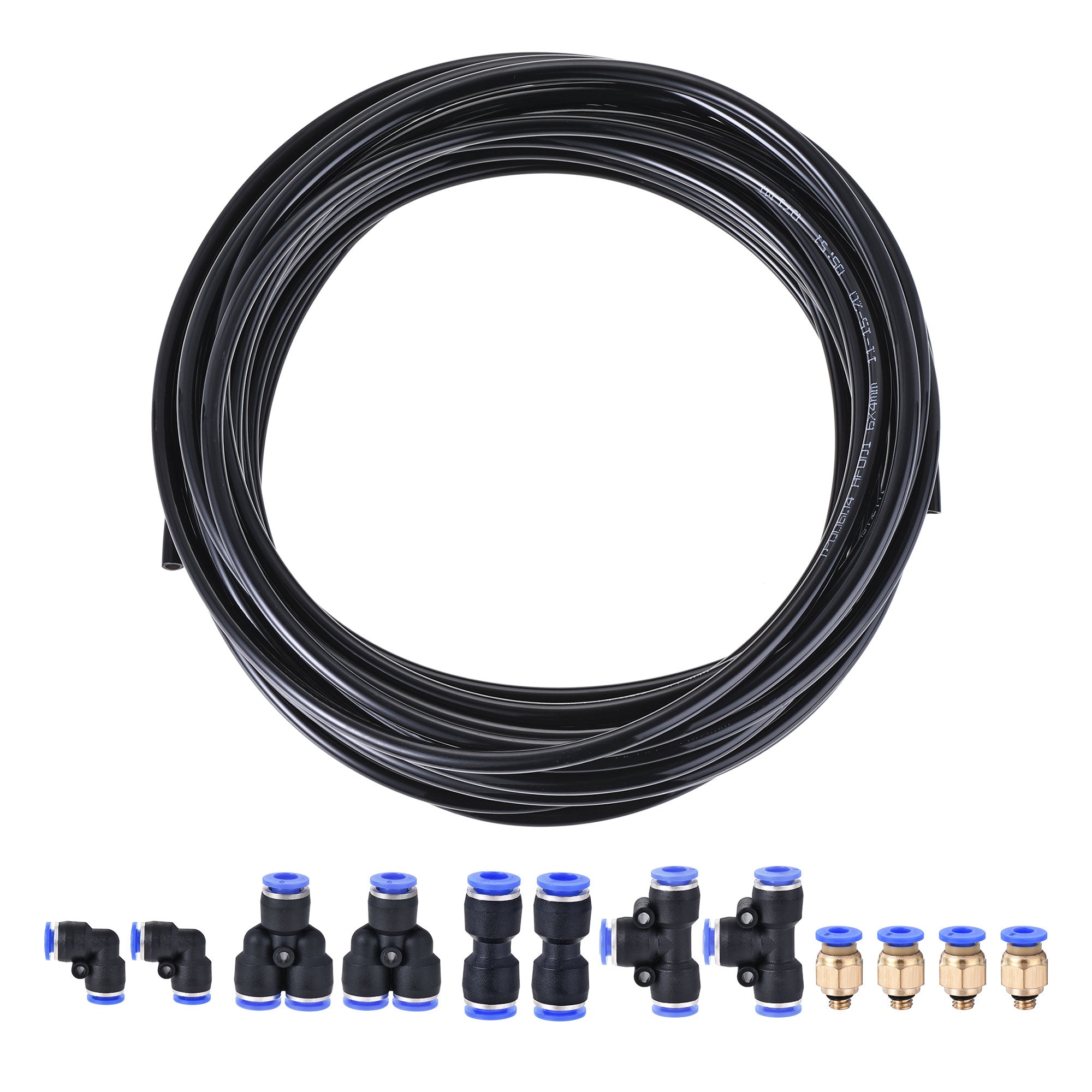 Uxcell Pneumatic 6mm OD PU Air Tubing Kit Hose Air Line Tubing 10M ...