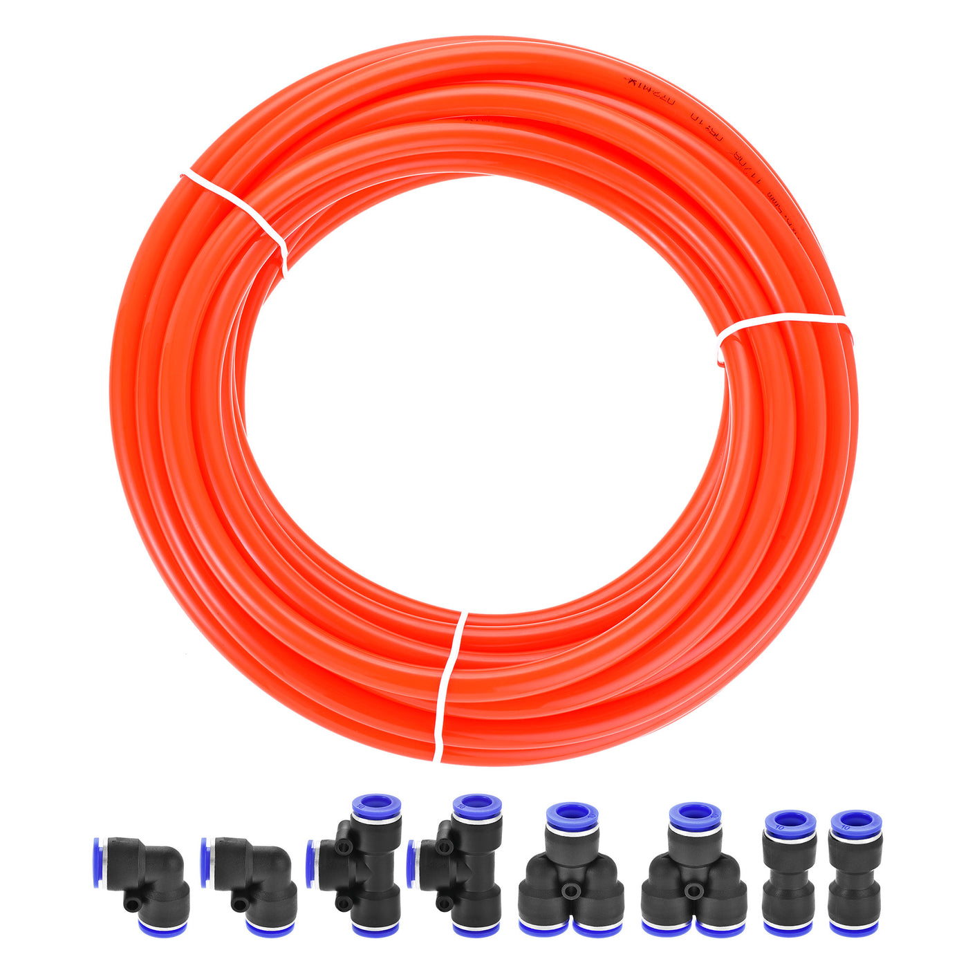 Uxcell Pneumatic OD Polyurethane PU Air Hose Tubing Kit with 8 Pcs Push to Connect Fittings ...