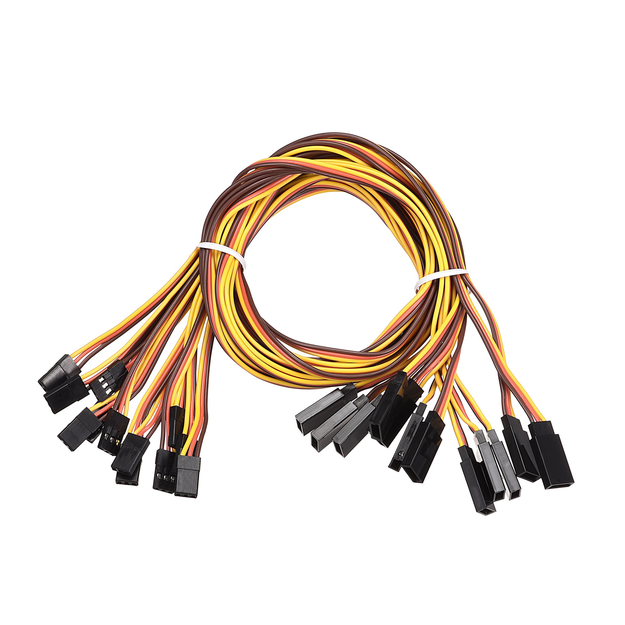 Uxcell 12pcs 3-Pin Servo Extension Cable Cord Connectors Lead Wire Male ...