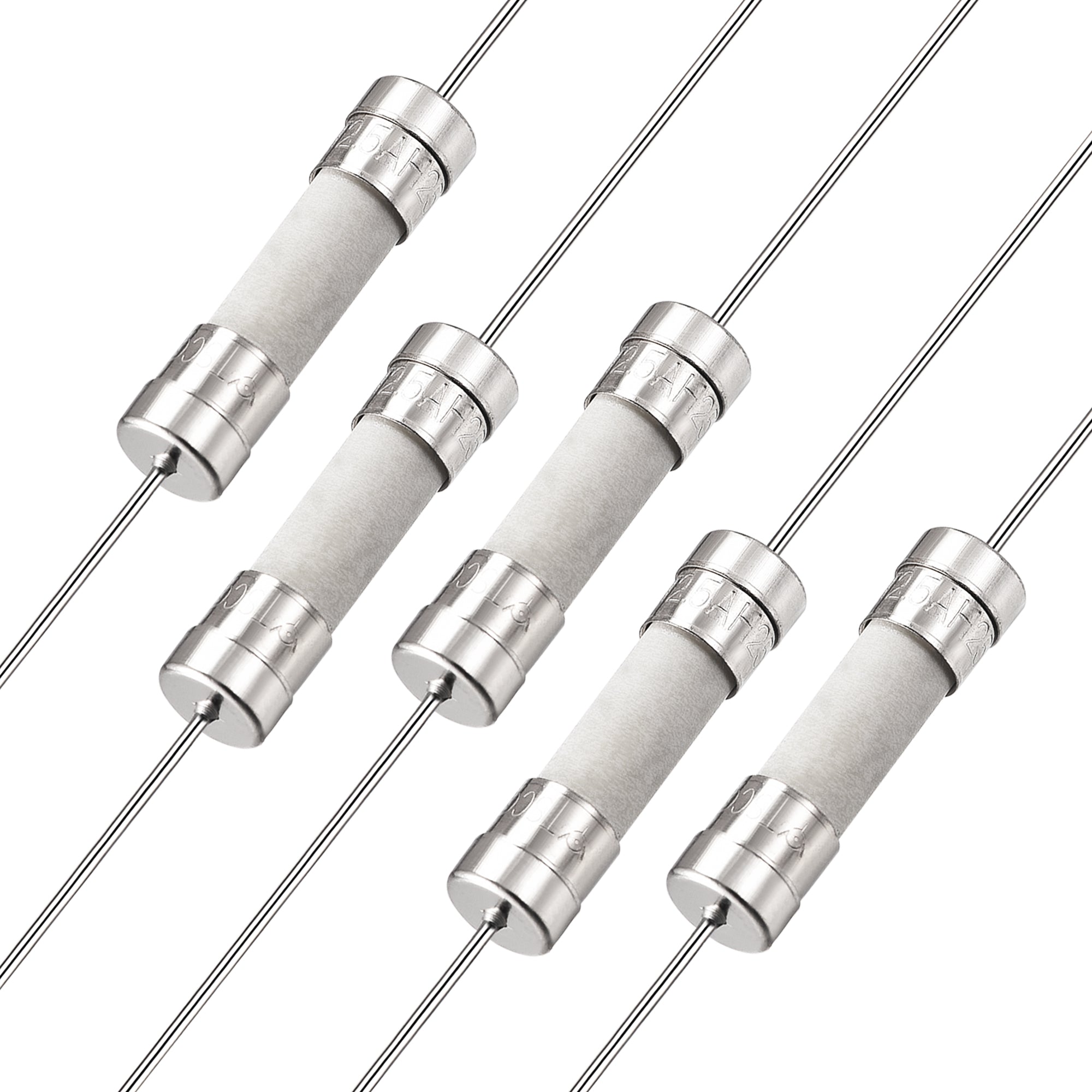 Uxcell Slow Blow Fuse Time Delay Lead Wire Ceramic Fuses 5mm x 20mm ...