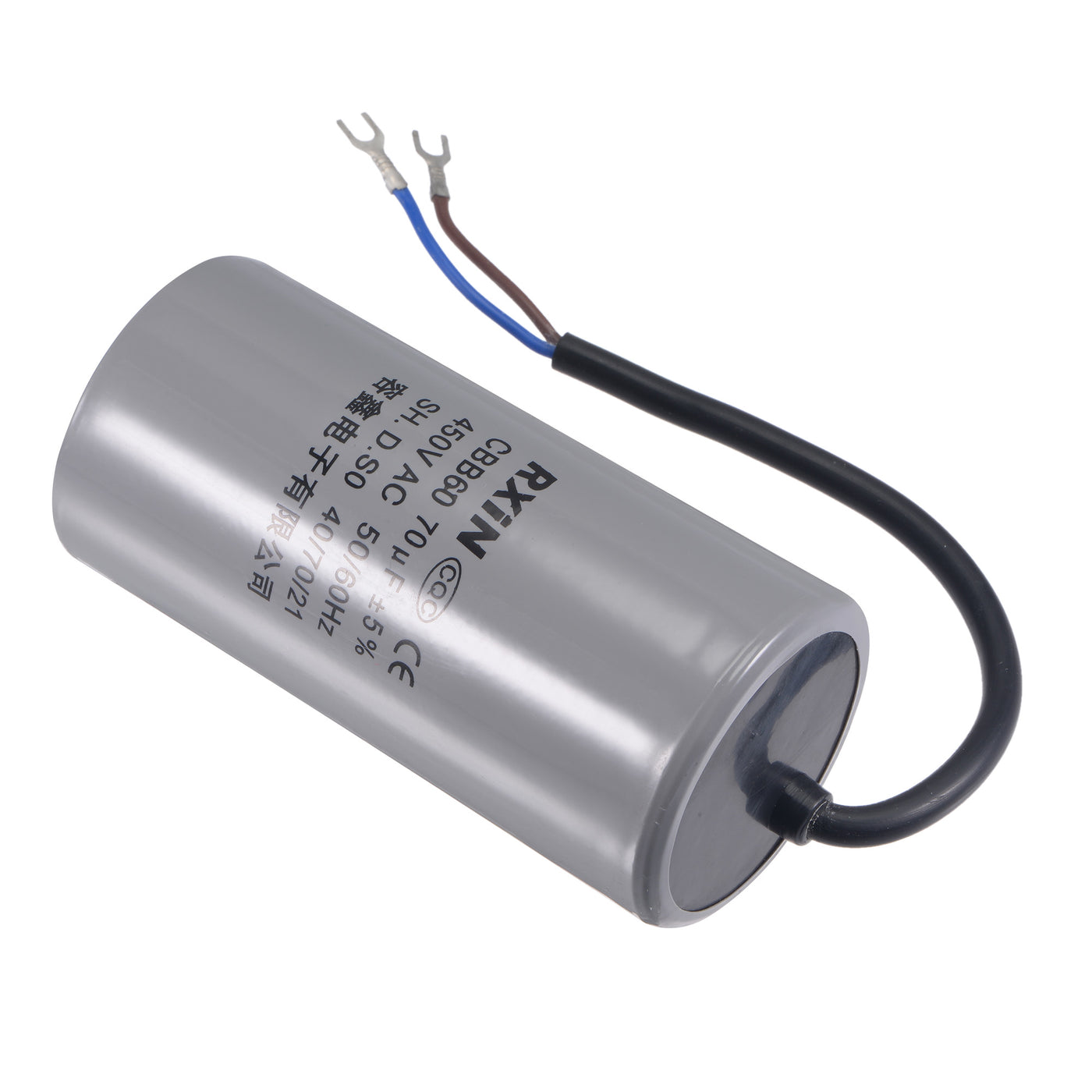 Uxcell CBB60 Run Capacitor 70uF 450V AC 2 Wires 50/60Hz Cylinder ...