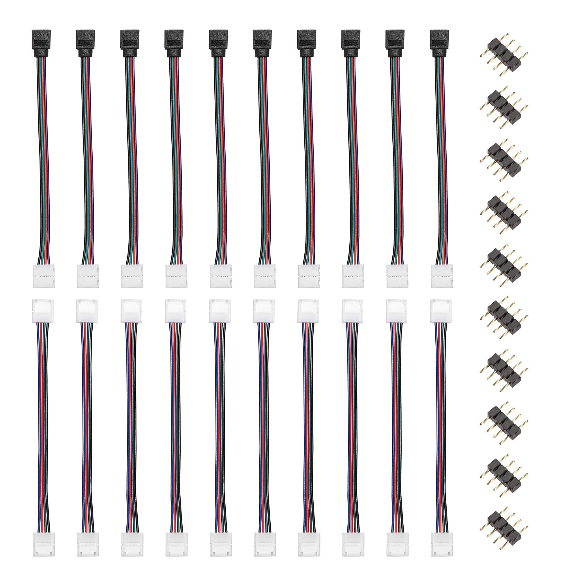 Uxcell LED Connector Kit, Include Solderless Strip to Strip Jumper ...
