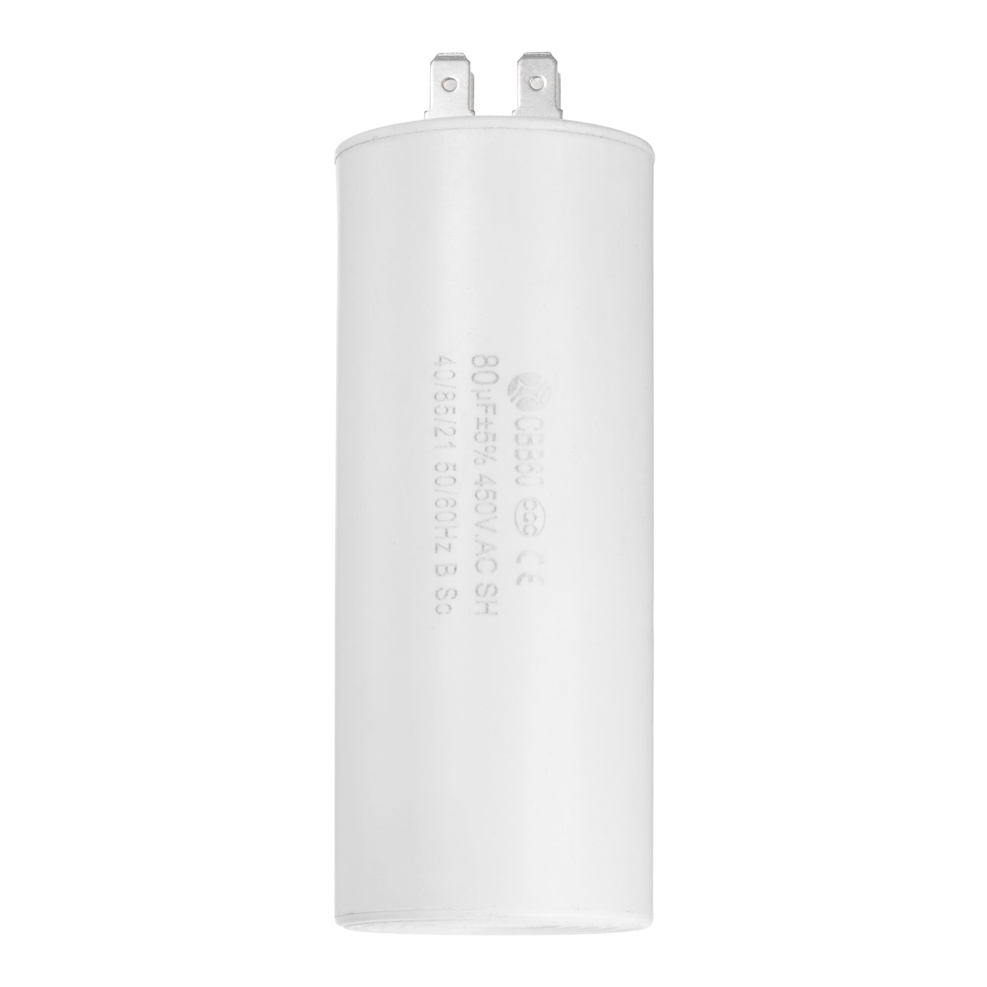 Uxcell CBB60 Run Capacitor 80uF 450V AC Double Insert 115x55mm White ...