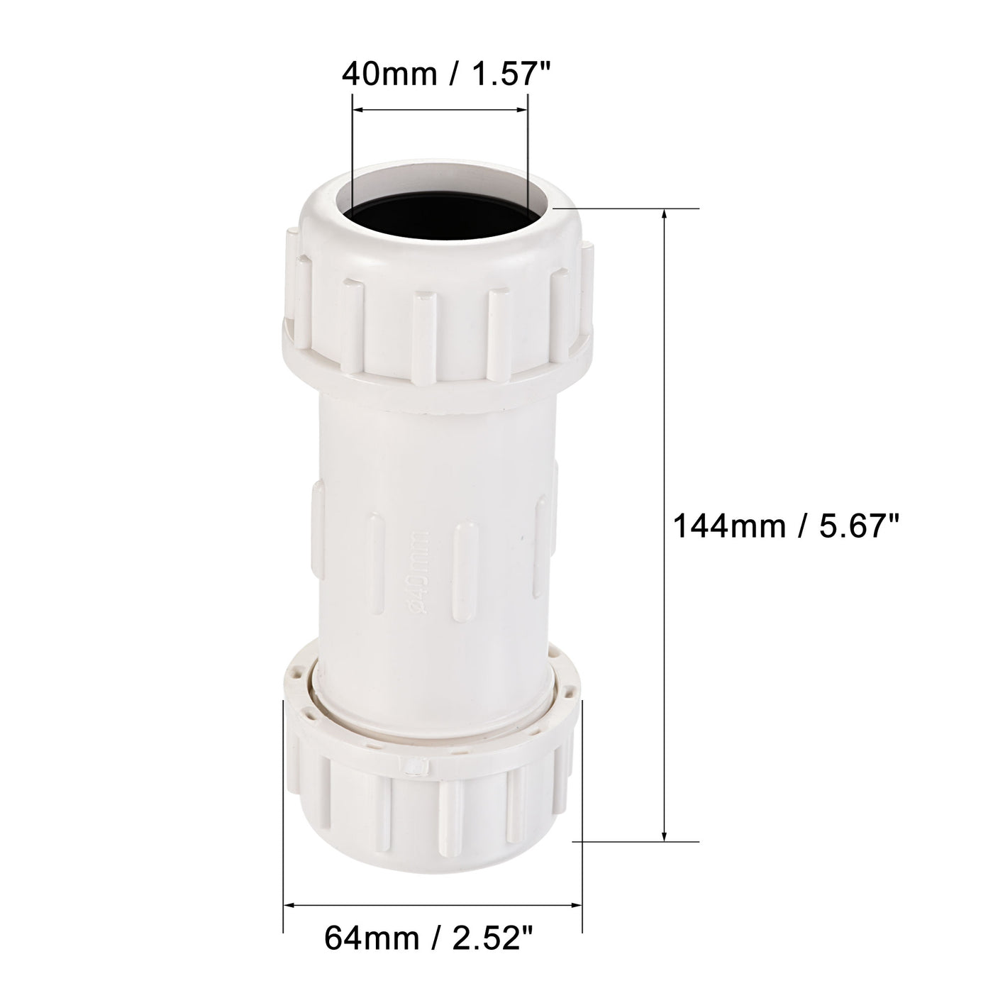PVC Compression Plumbing Coupling Straight Pipe Fitting Extension ...