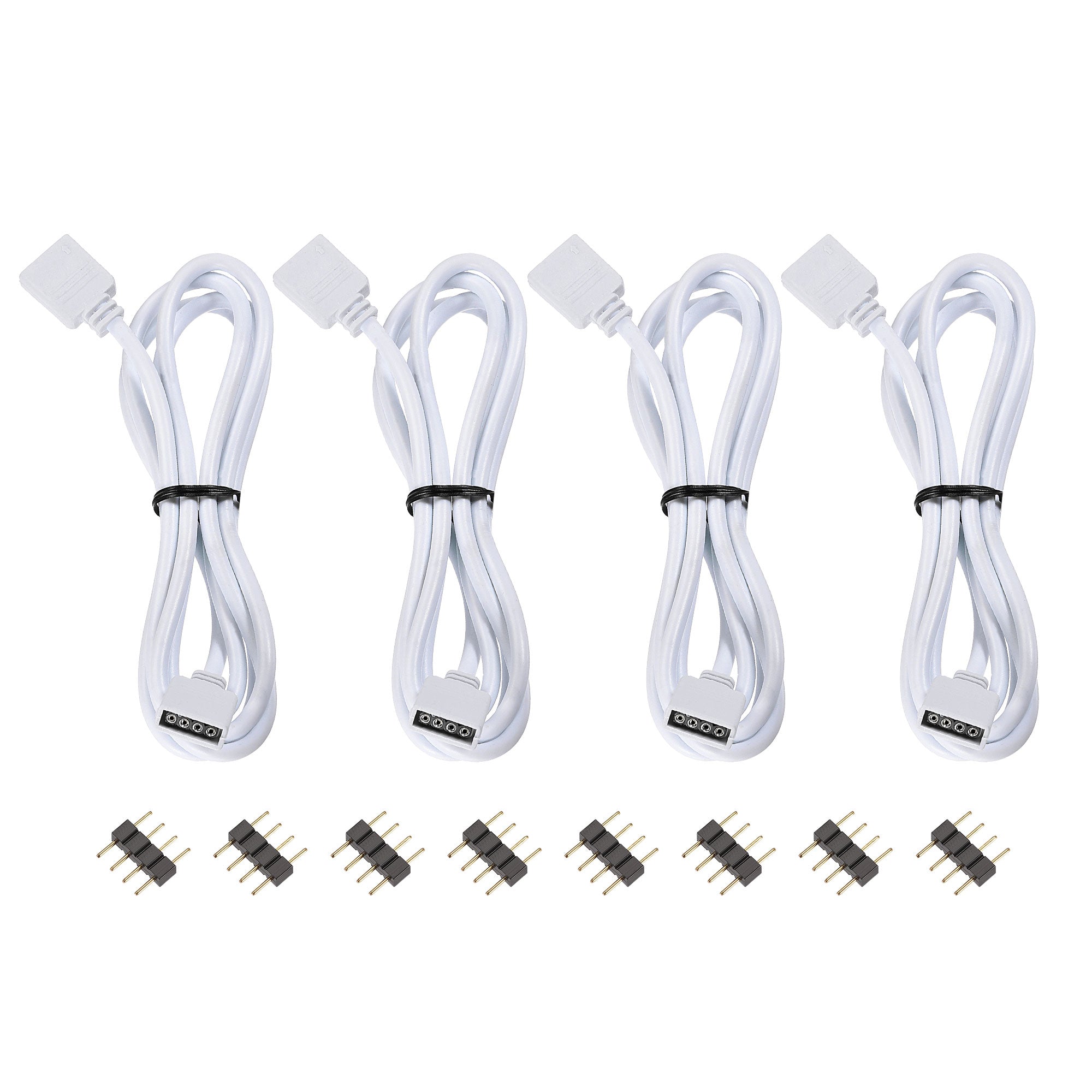 Uxcell 4 Pin 10mm RGB LED Strip Light Connector Extension Cable 1M ...