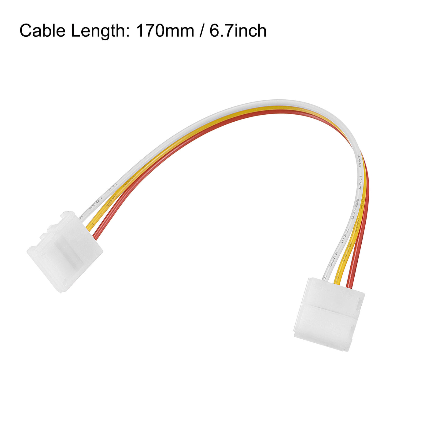 Uxcell 3 Pin 10mm LED Connector Kit, Include Strip to Strip Jumper, L ...