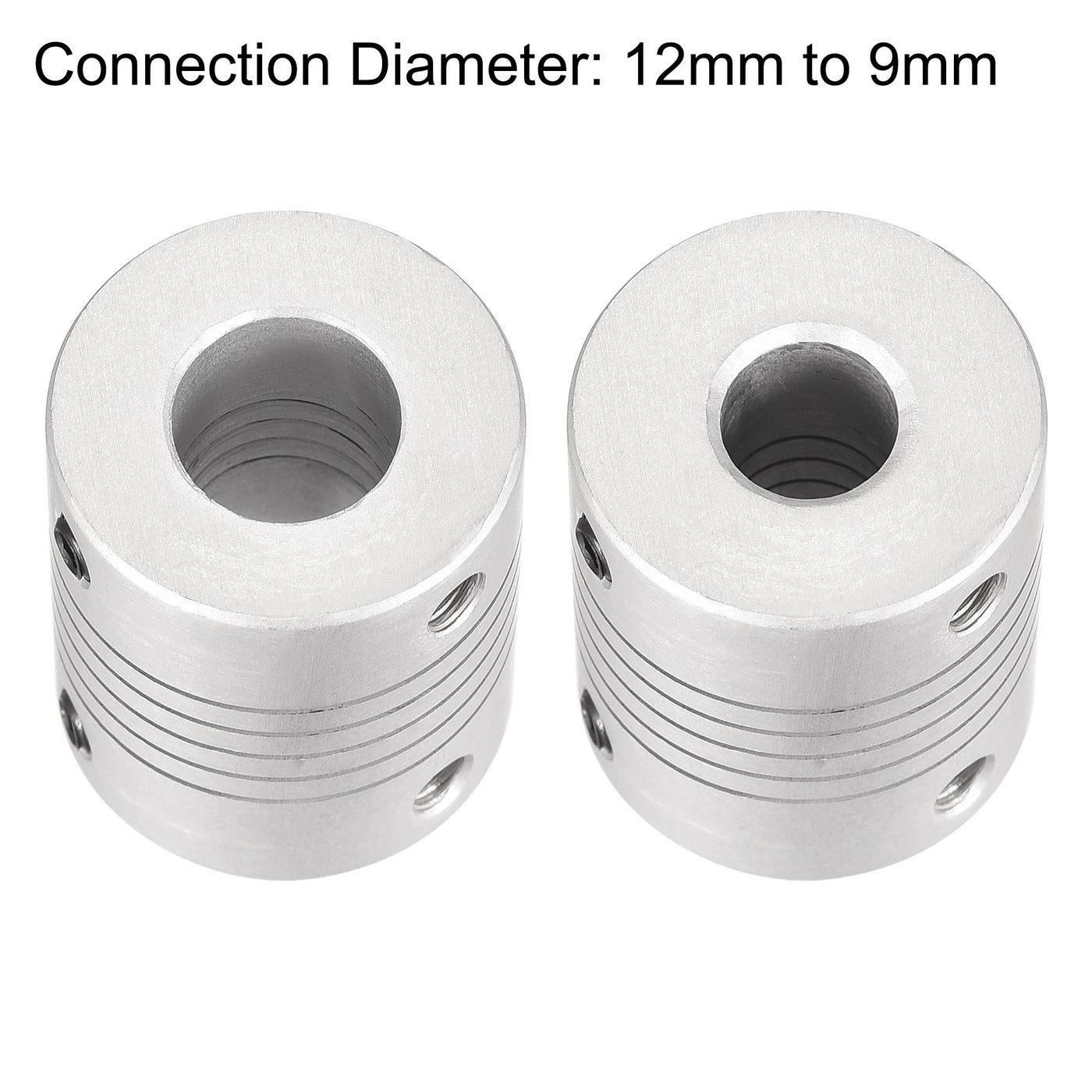 Uxcell 12mm to 9mm Aluminum Alloy Shaft Coupling Flexible Coupler Motor ...