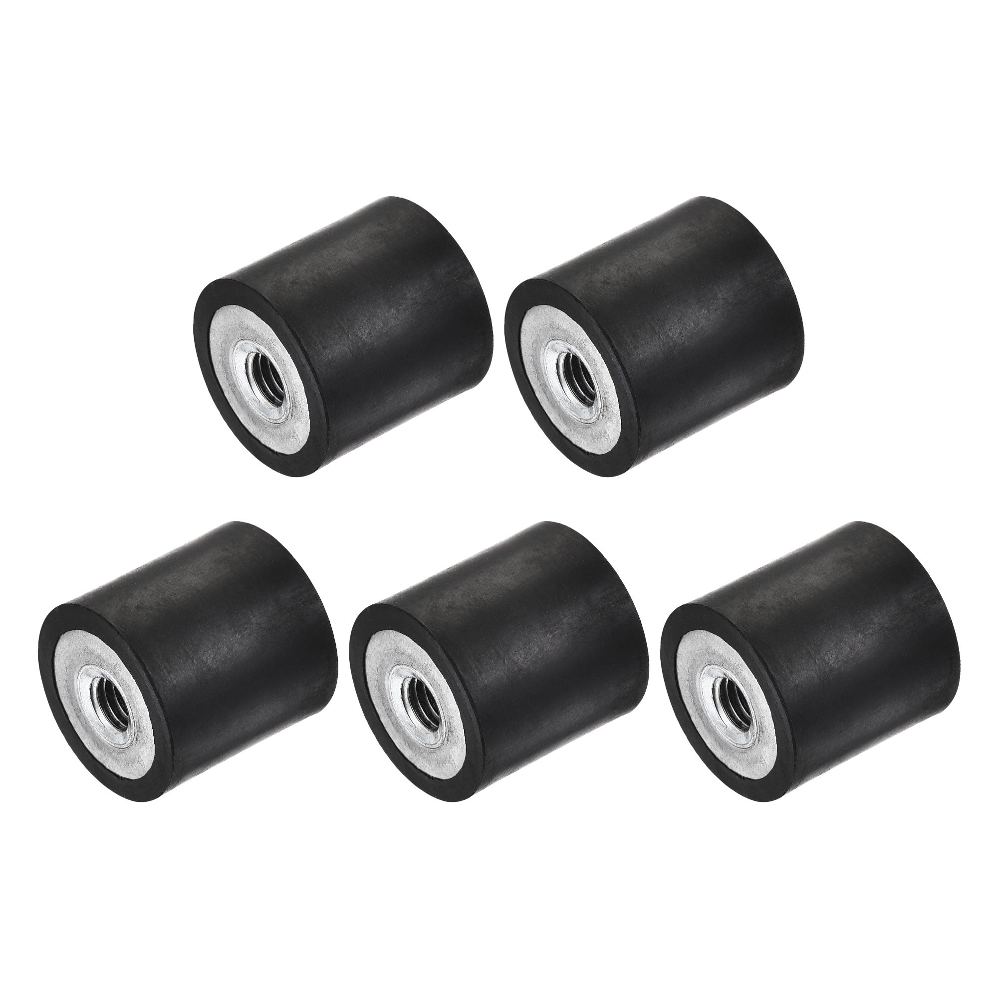 Uxcell M6 Rubber Mounts, 5pcs Female/Female Shock Absorber, D20mmxH20mm ...
