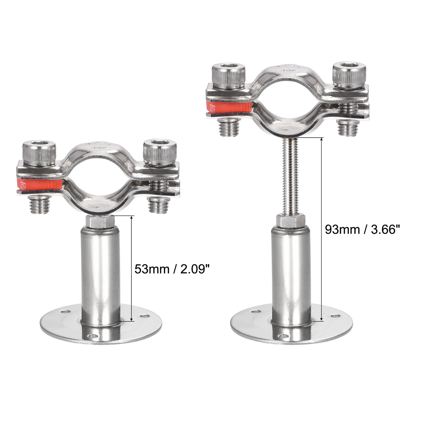 Wall Mount Ceiling Mount Pipe Support Stainless Steel Adjustable Pipe ...