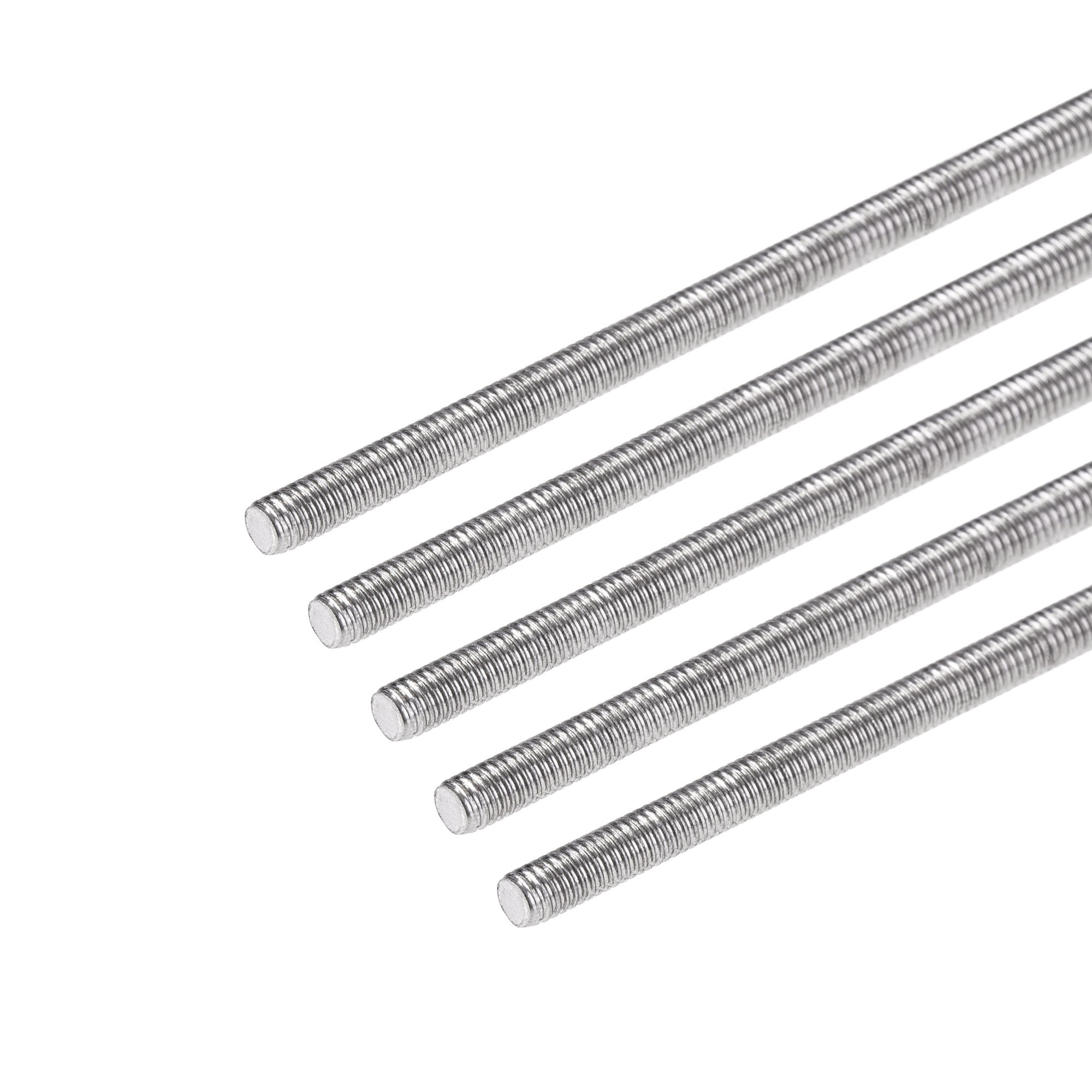 Uxcell 5pcs M3 x 100mm Fully Threaded Rod 304 Stainless Steel Right ...