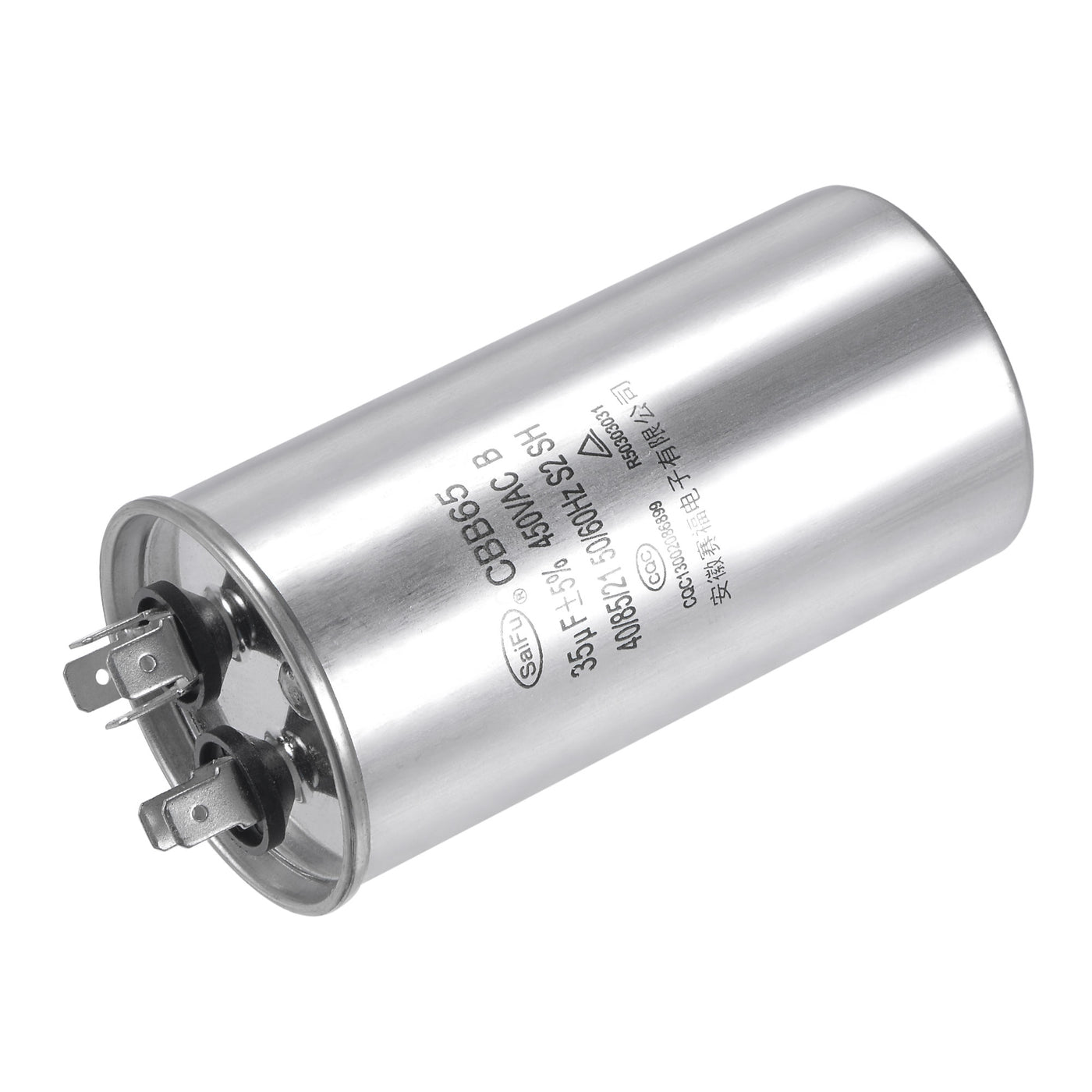 Uxcell Run Capacitor Round CBB65 35uF 35mfd 450V AC 40/85/21 Aluminum ...