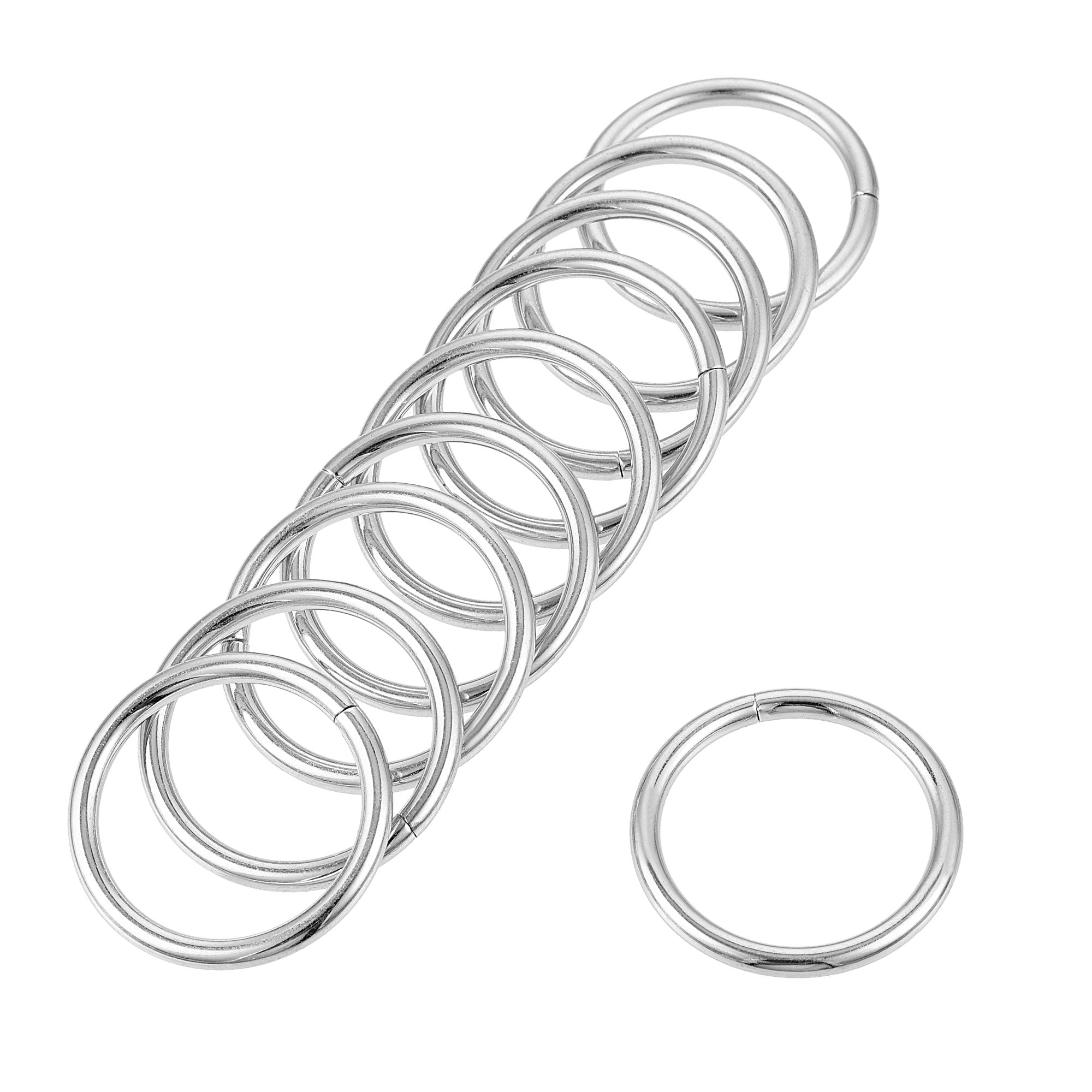 Uxcell 25mm Metal O Rings Non-Welded for Straps Bags Belts DIY Silver ...