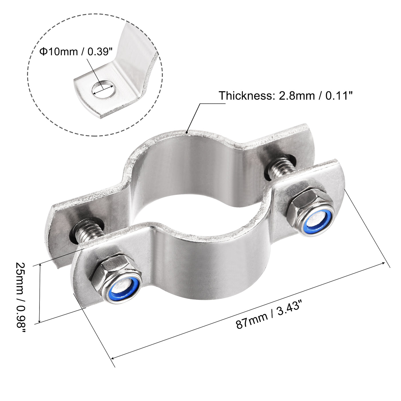 Wall Mount Ceiling Mount Pipe Support, 304 Stainless Steel Pipe Bracket ...