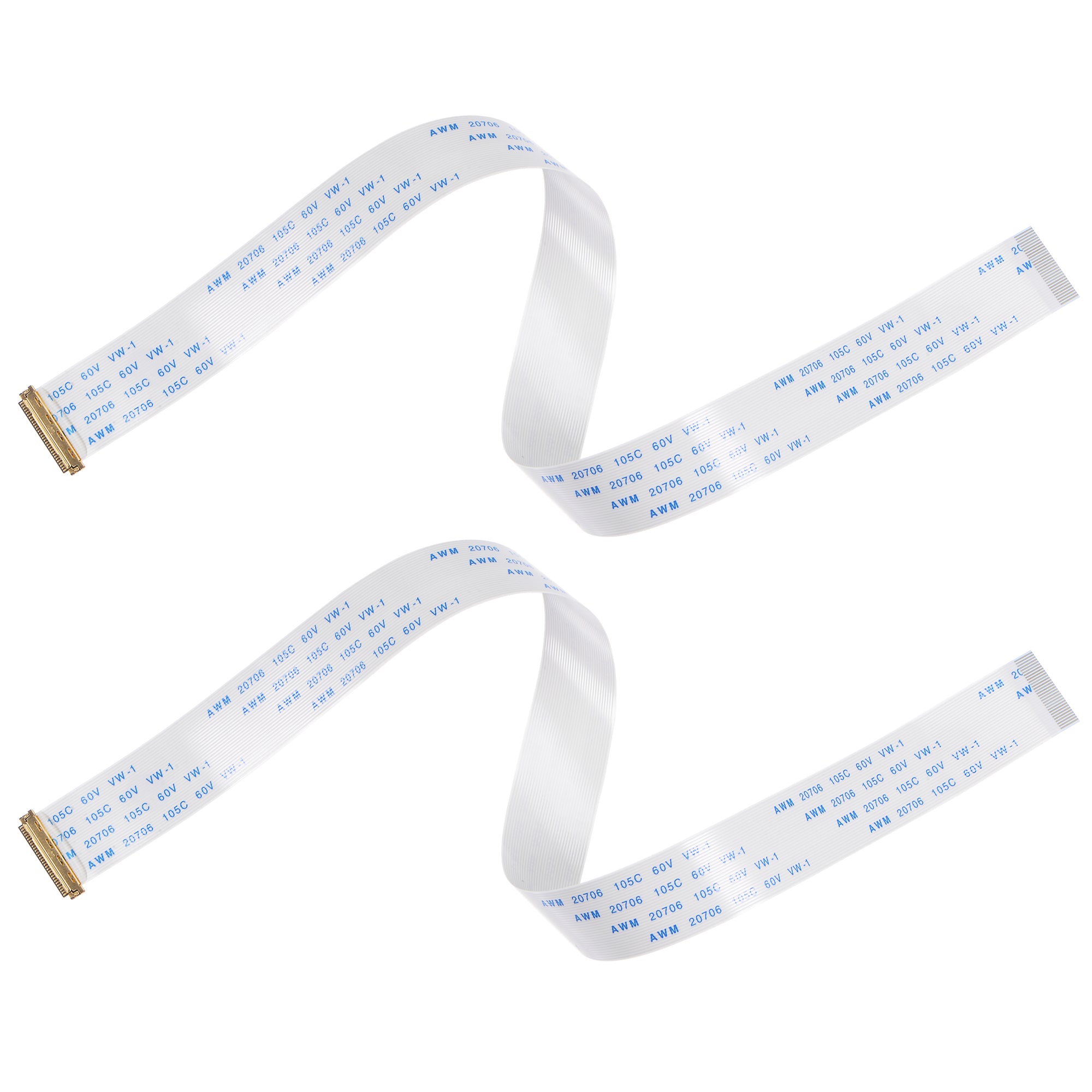 Uxcell FFC Cable 0.5mm Pitch 30 Pin 300mm Flat Ribbon Cable for LCD ...