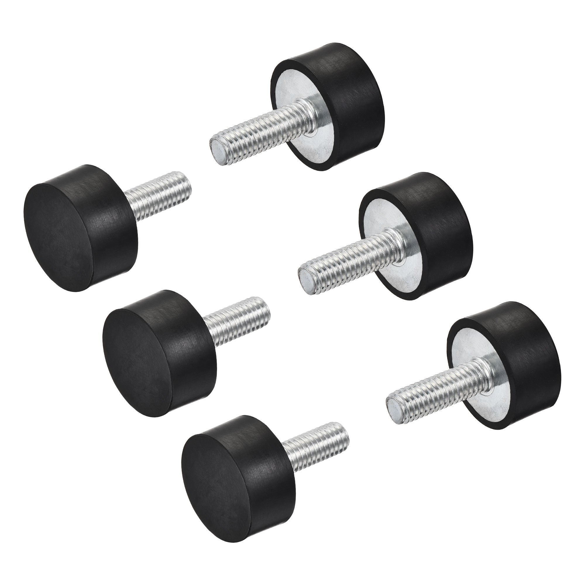Uxcell M6 Rubber Mounts, 6pcs Male Thread Shock Absorber, D20mmxH10mm ...