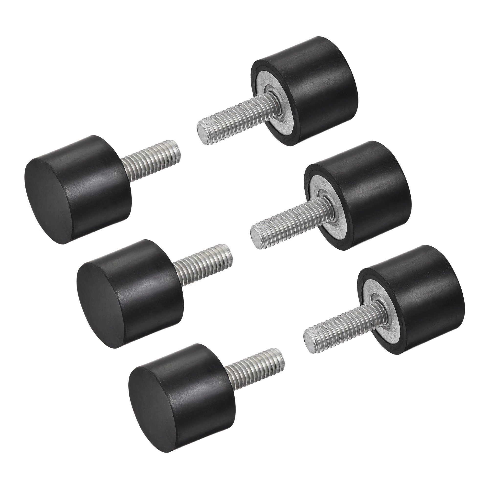 Uxcell M6 Rubber Mounts, 6pcs Male Thread Shock Absorber, D20mmxH15mm ...