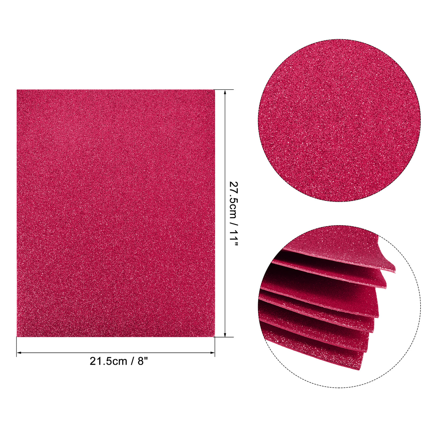 Glitter EVA Foam Sheets Thick No Back Adhesive for Crafts DIY | Harfington