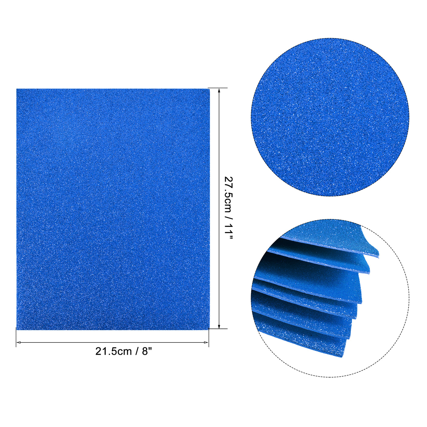 Glitter EVA Foam Sheets Thick No Back Adhesive for Crafts DIY | Harfington