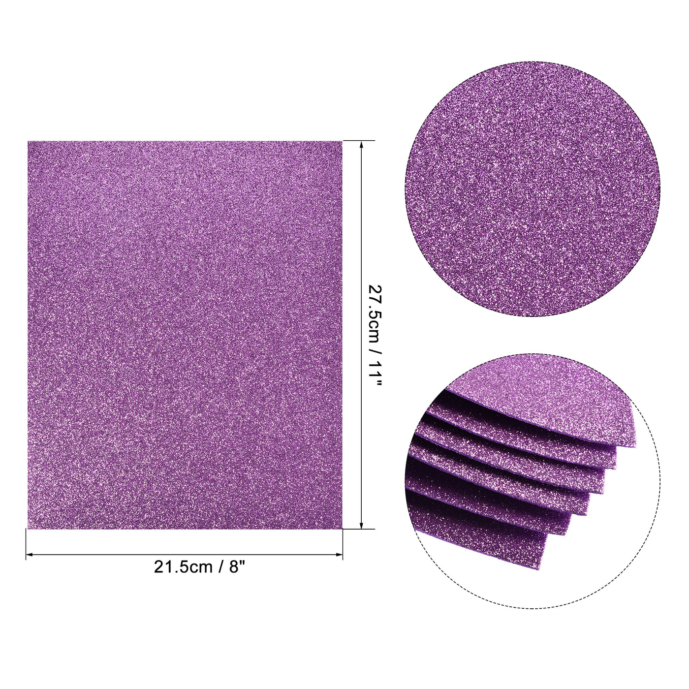 Glitter EVA Foam Sheets Thick No Back Adhesive for Crafts DIY | Harfington