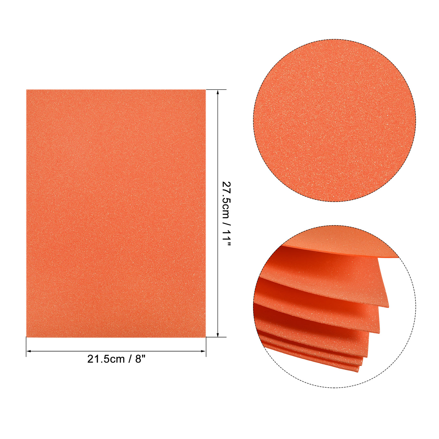 Glitter EVA Foam Sheets Thick No Back Adhesive for Crafts DIY | Harfington