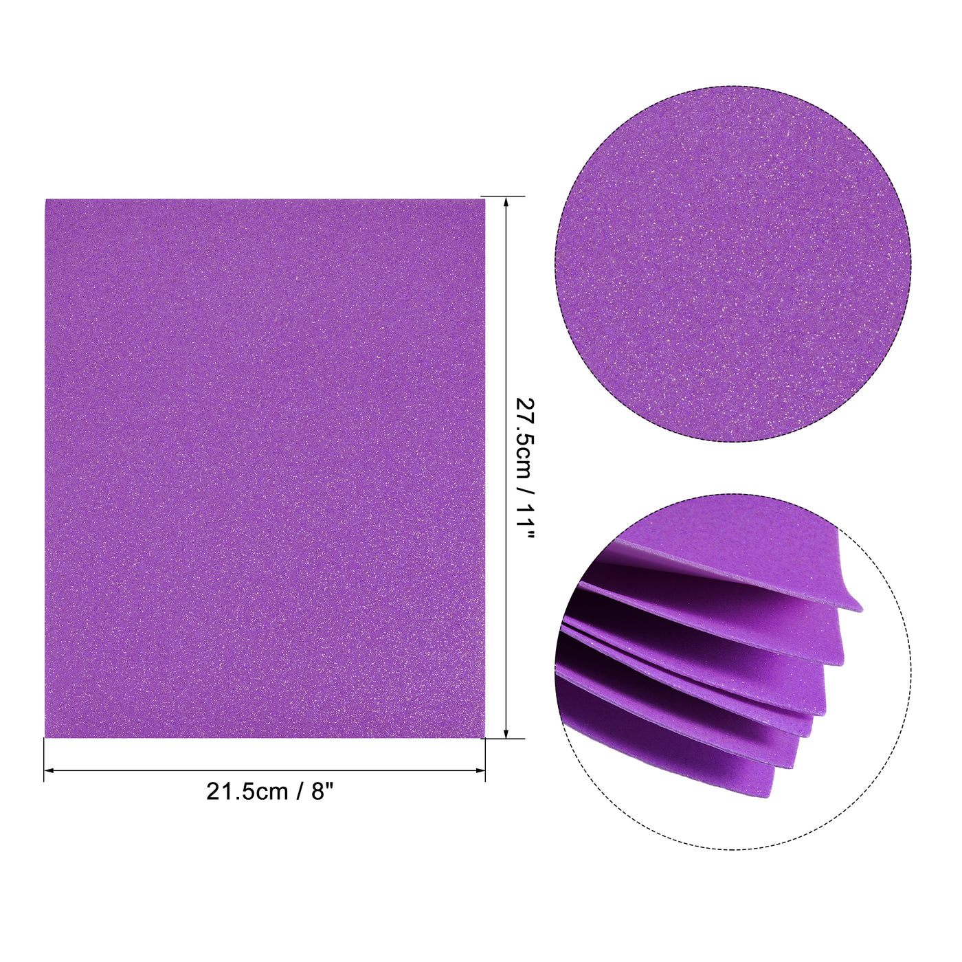 Glitter EVA Foam Sheets Thick No Back Adhesive for Crafts DIY | Harfington