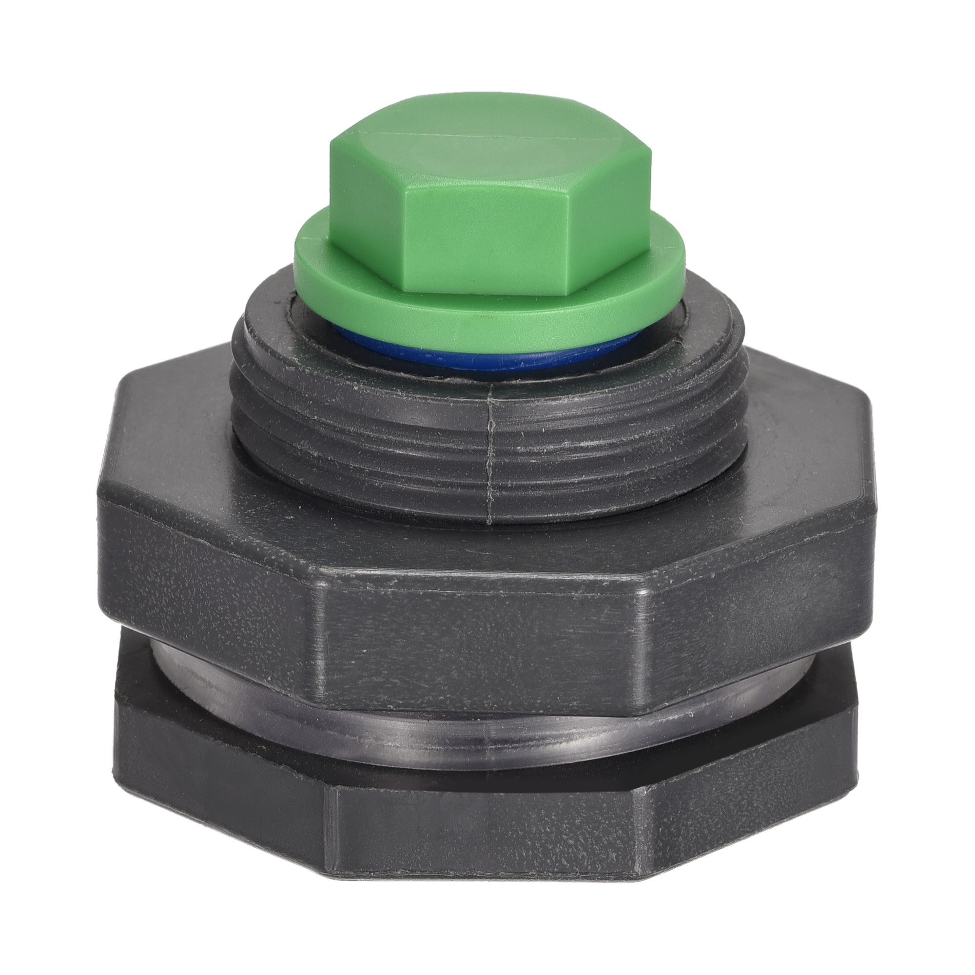 Uxcell PVC Bulkhead Tank Adapter with Green Plug Fitting G1/2 Thread ...