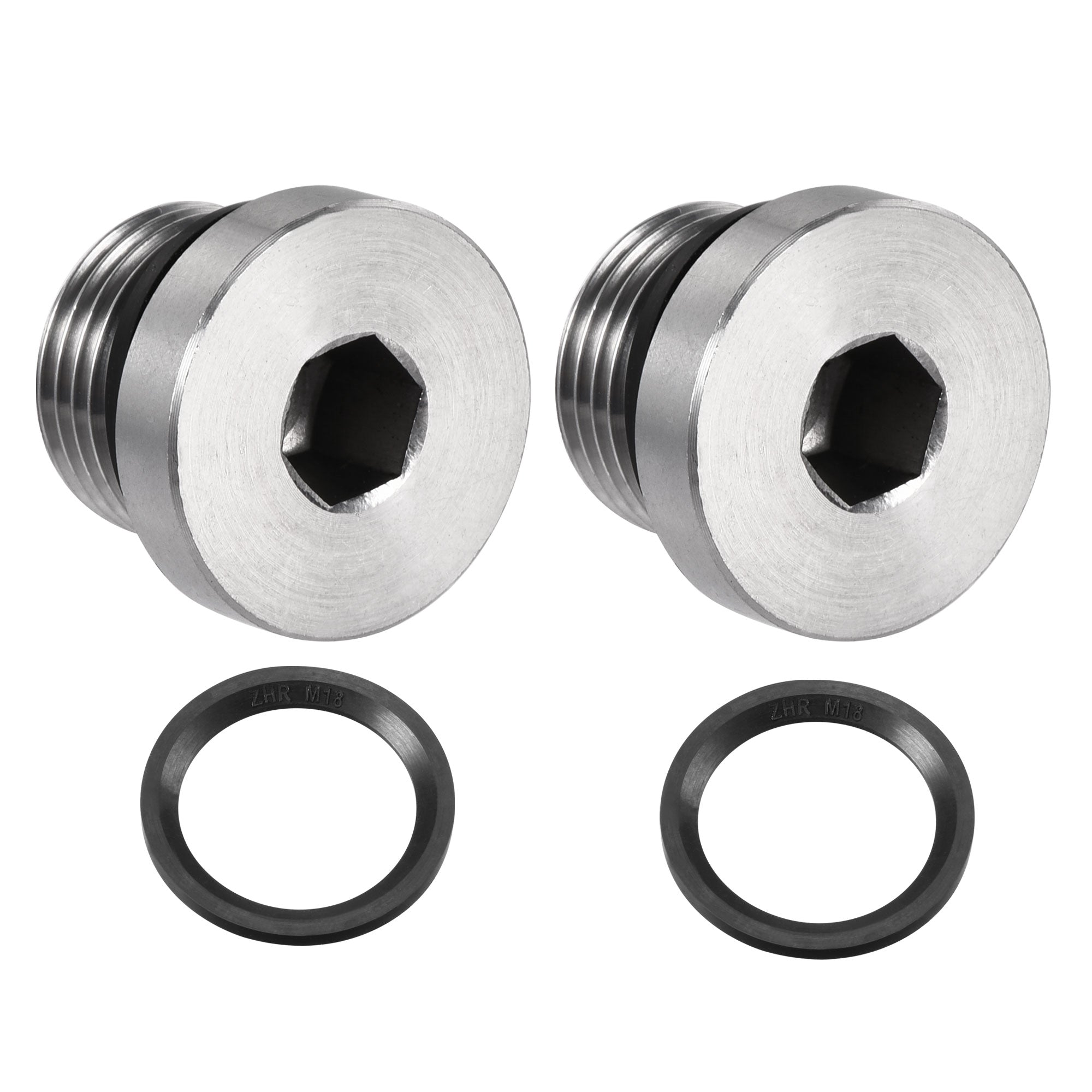 Uxcell Stainless Steel Inner Hex Head Pipe Plug with Seal Ring 2Pcs ...