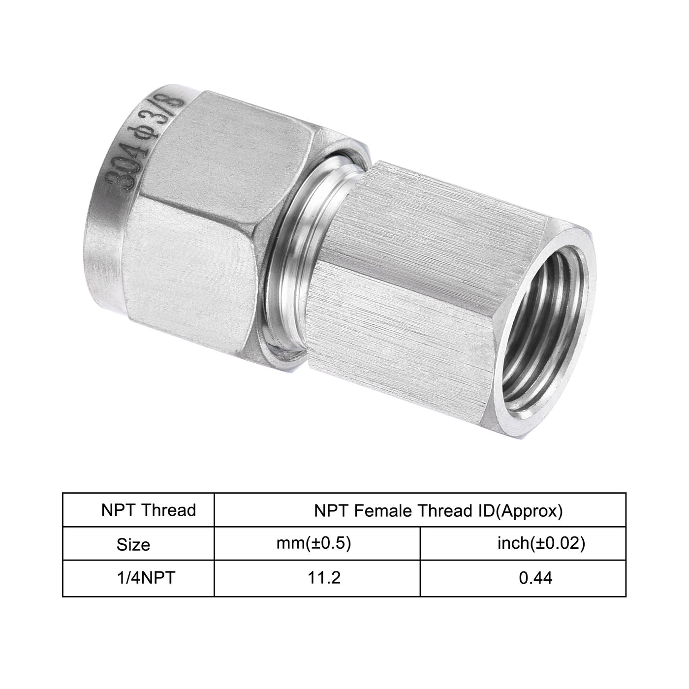 Compression Tube Fitting Female Thread Tube Straight Coupling Adapter ...