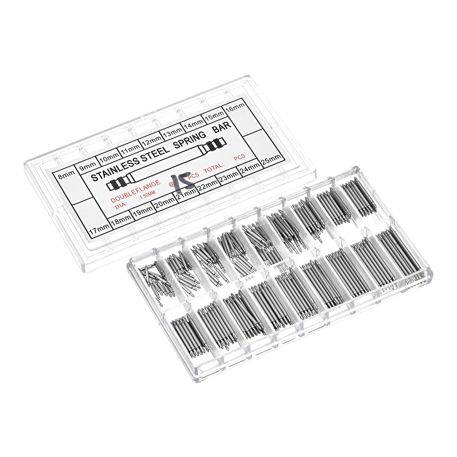 Uxcell Watch Band Link Pin Set 270pcs 1.4mm Dia Spring Bar Pins 8-25mm ...