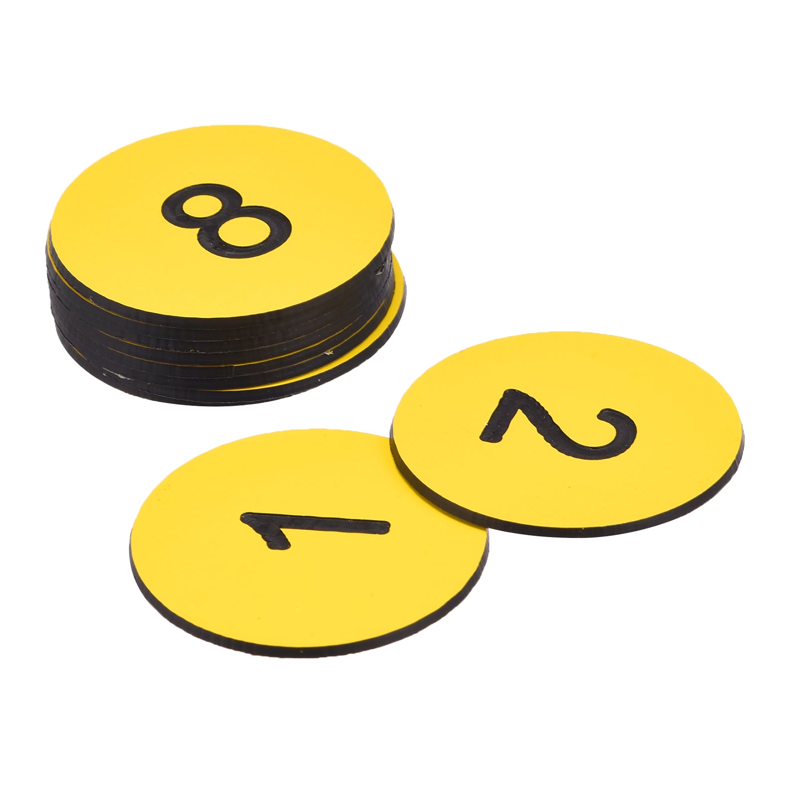 Plastic Number Tag, 1-10 Sign Tag Acrylic Yellow with Self-Adhesive ...