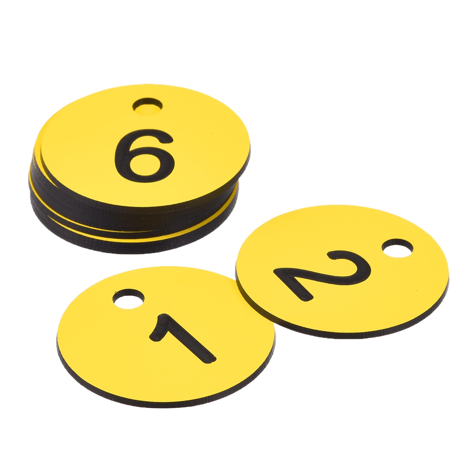 Round 1-10 Number Tag Key Tag Acrylic Engraved Yellow ID Tag for ...