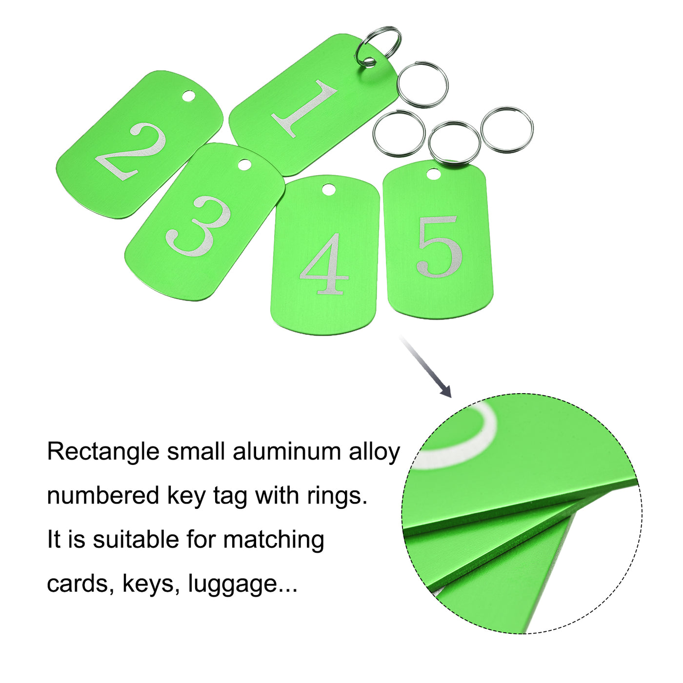 Aluminum Key Tag, Number Tag, Tag with Ring Rectangle for Decoration ...