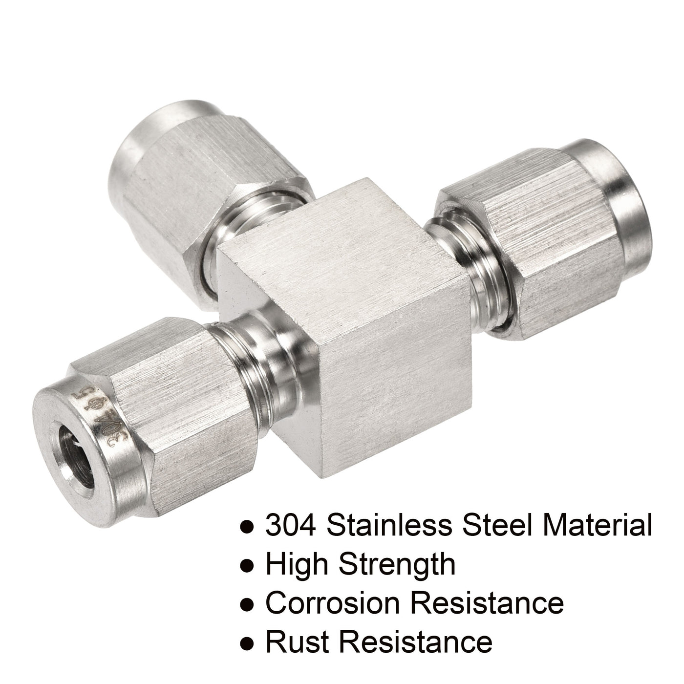 Quick Connect Air Line Compression Fittings Stainless Steel T Type Tee ...
