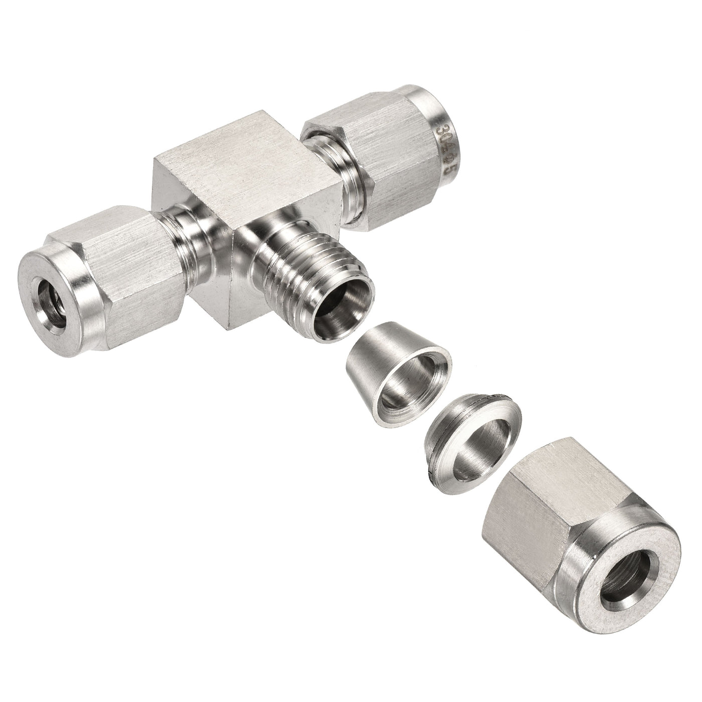 Quick Connect Air Line Compression Fittings Stainless Steel T Type Tee ...