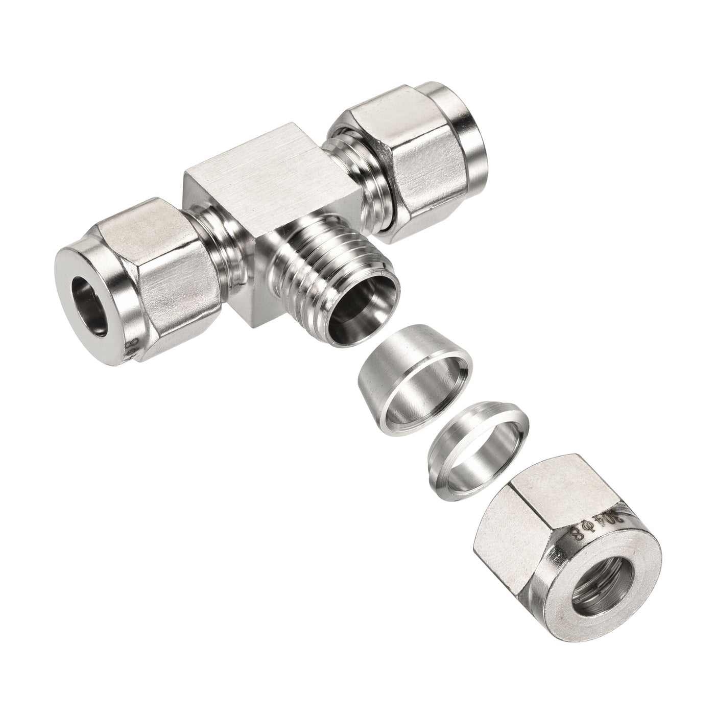 Quick Connect Air Line Compression Fittings Stainless Steel T Type Tee ...