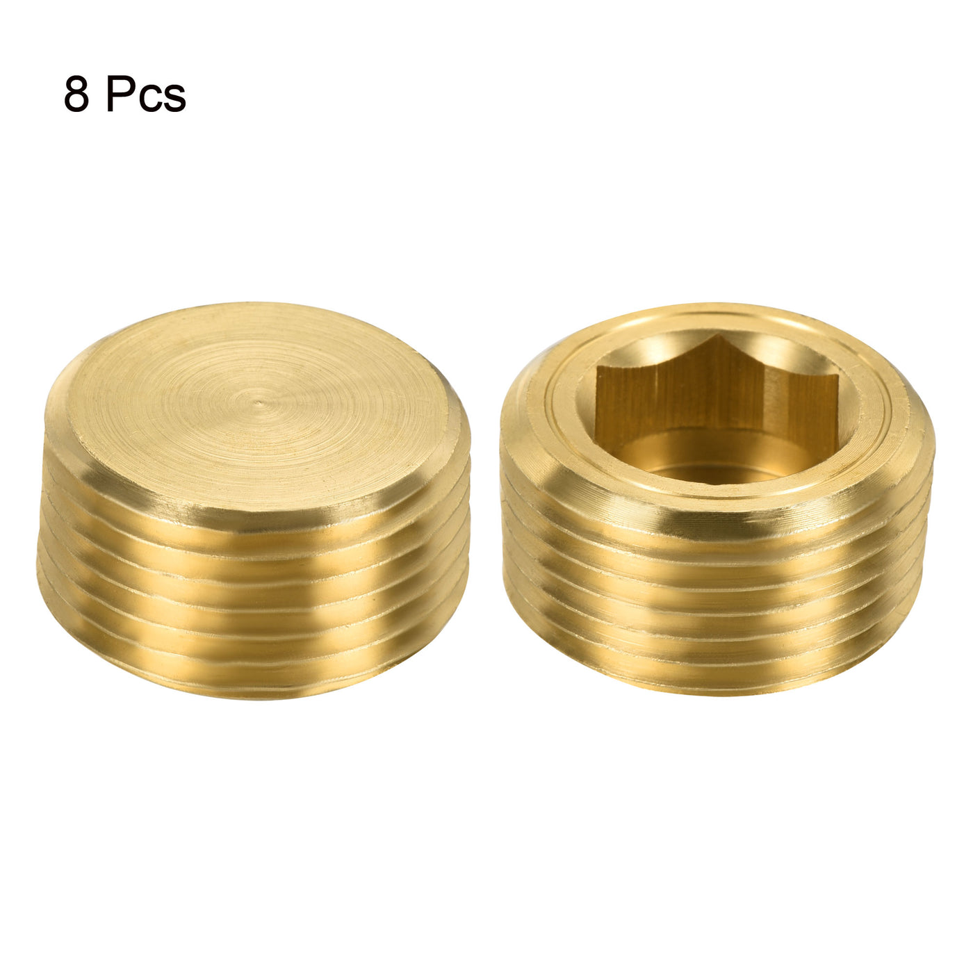 Brass Pipe Plug NPT Male Thread Hex Internal Head Socket Fitting for ...