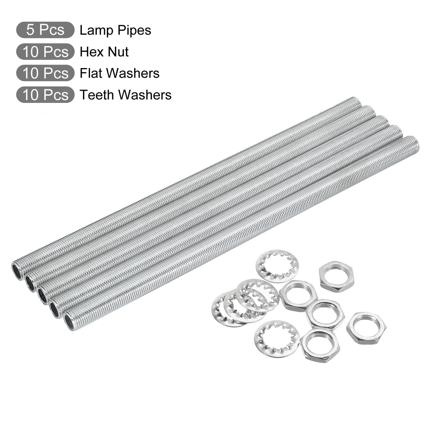 Lamp Pipe Kit with Lock Nut Washers Thread Fasteners Assortment for ...