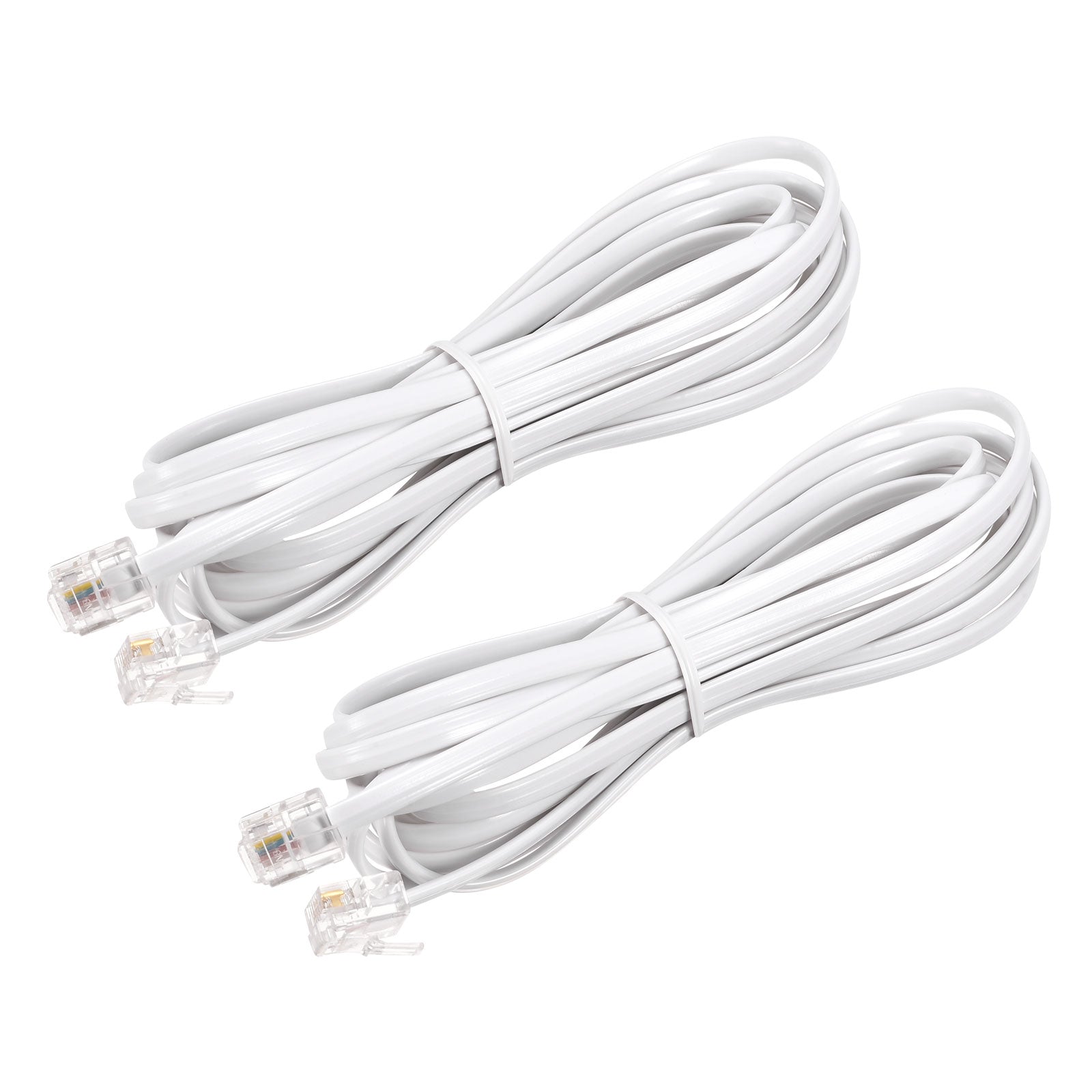 Phone Extension Cord Telephone Cable Phone Line Cord RJ11 6P4C Plugs ...