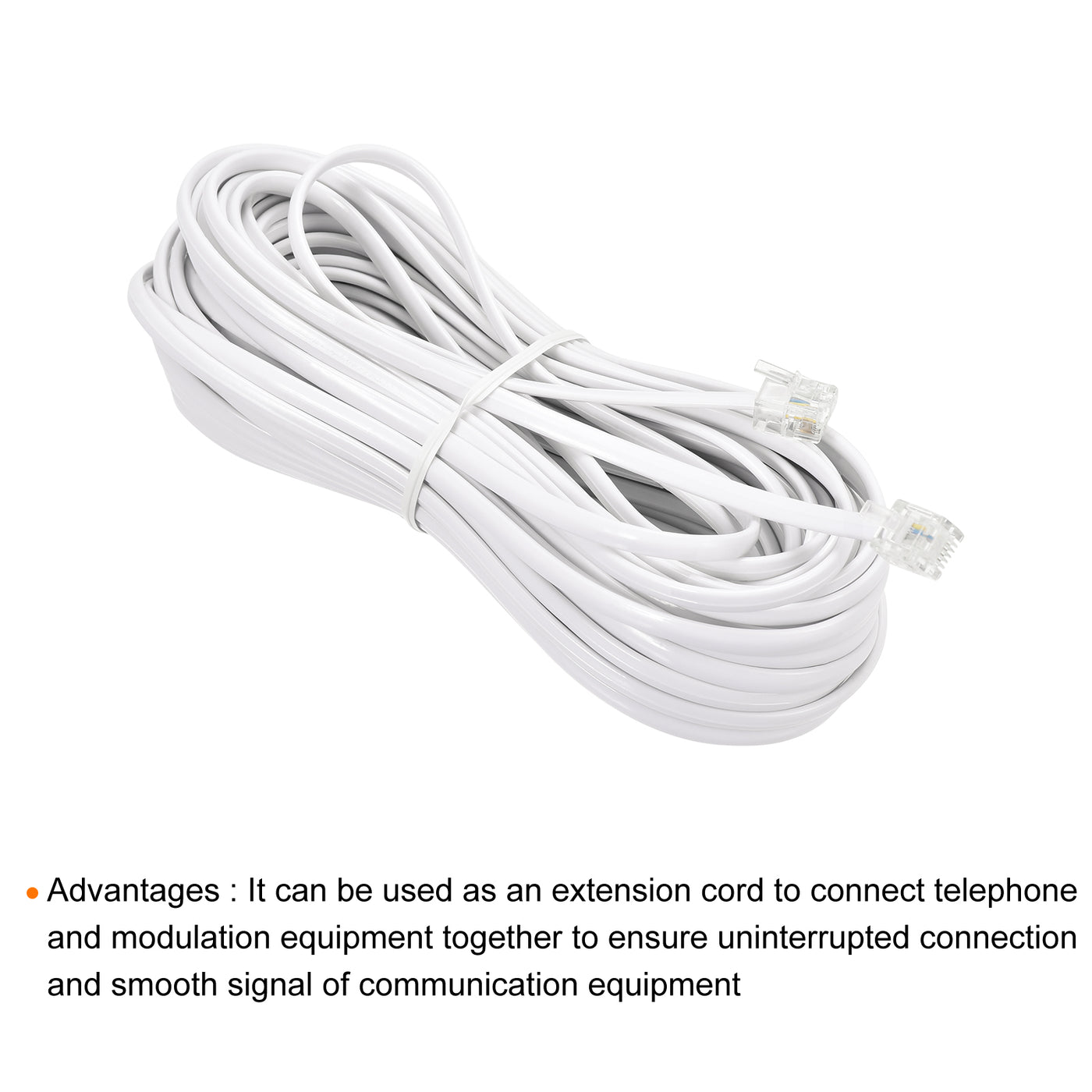 Phone Extension Cord Telephone Cable Phone Line Cord RJ11 6P4C Plugs ...
