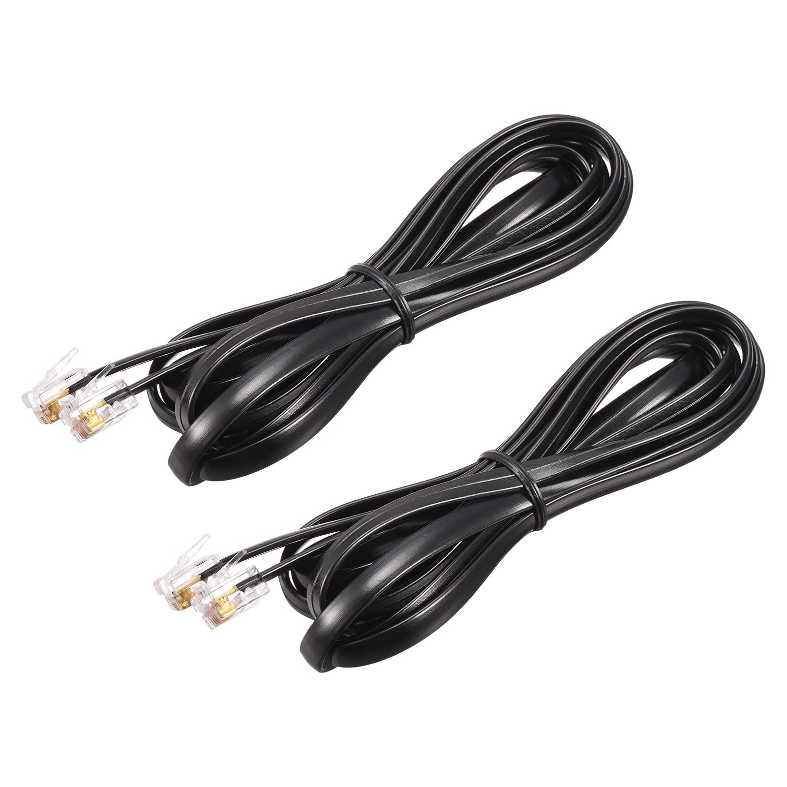 Phone Extension Cord Telephone Cable Phone Line Cord RJ11 6P6C Plugs ...