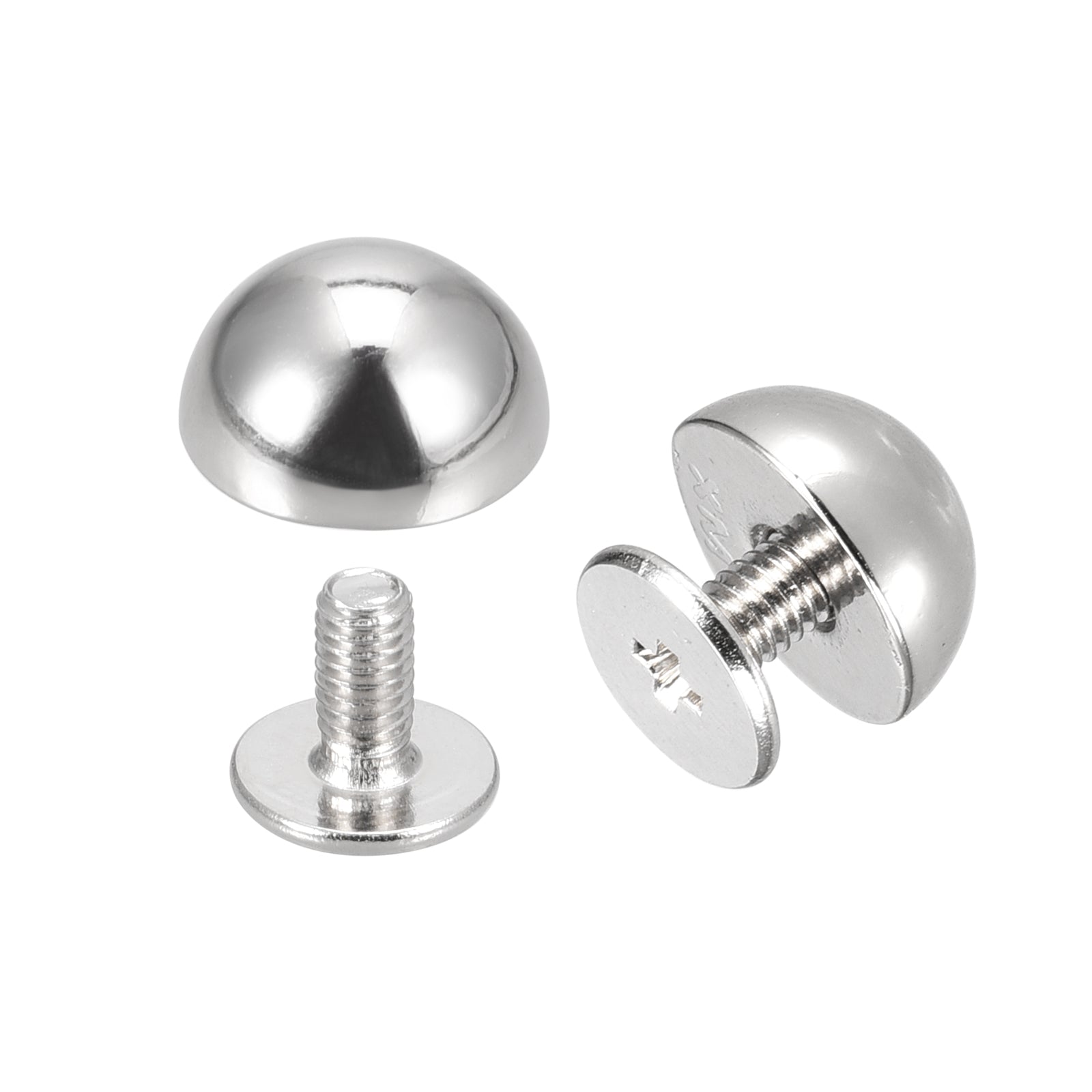 Uxcell 10x6mm Screw Back Rivets Solid Round Head Leather Studs Black 8 ...