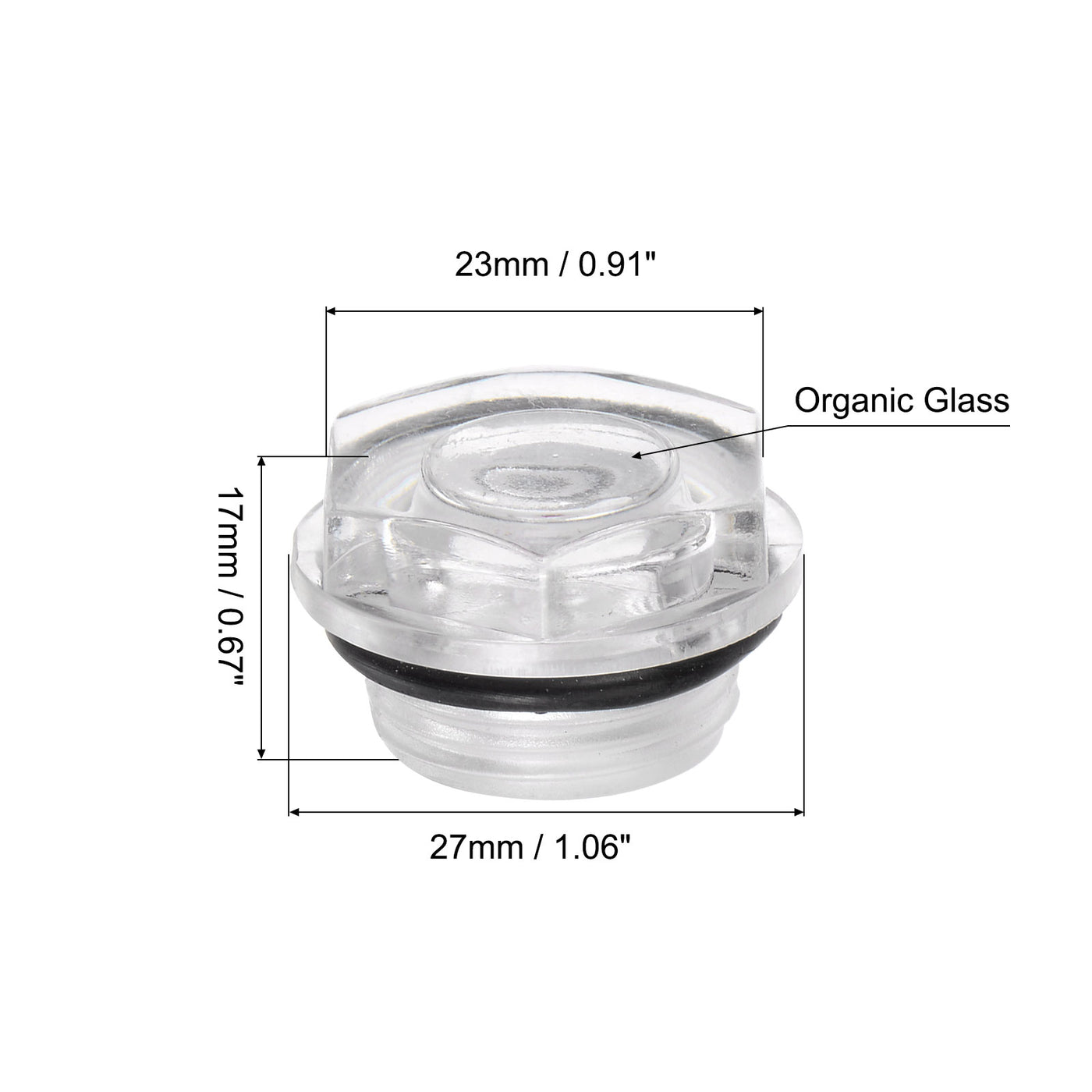 Uxcell Air Compressor Oil Level Gauge Sight Glass M20x1.5mm Male ...