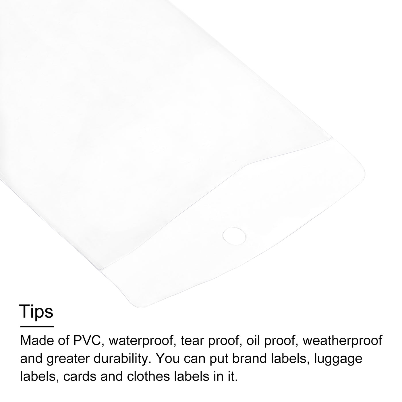 PVC Plastic Tags Bag,for Luggage Clothes Tags,with Hole | Harfington
