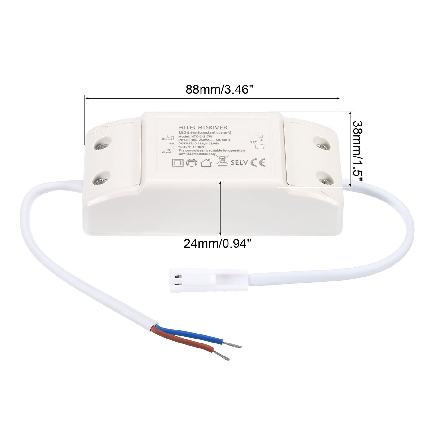 LED Driver, Output DC Male Connector Constant Current Rectifier ...