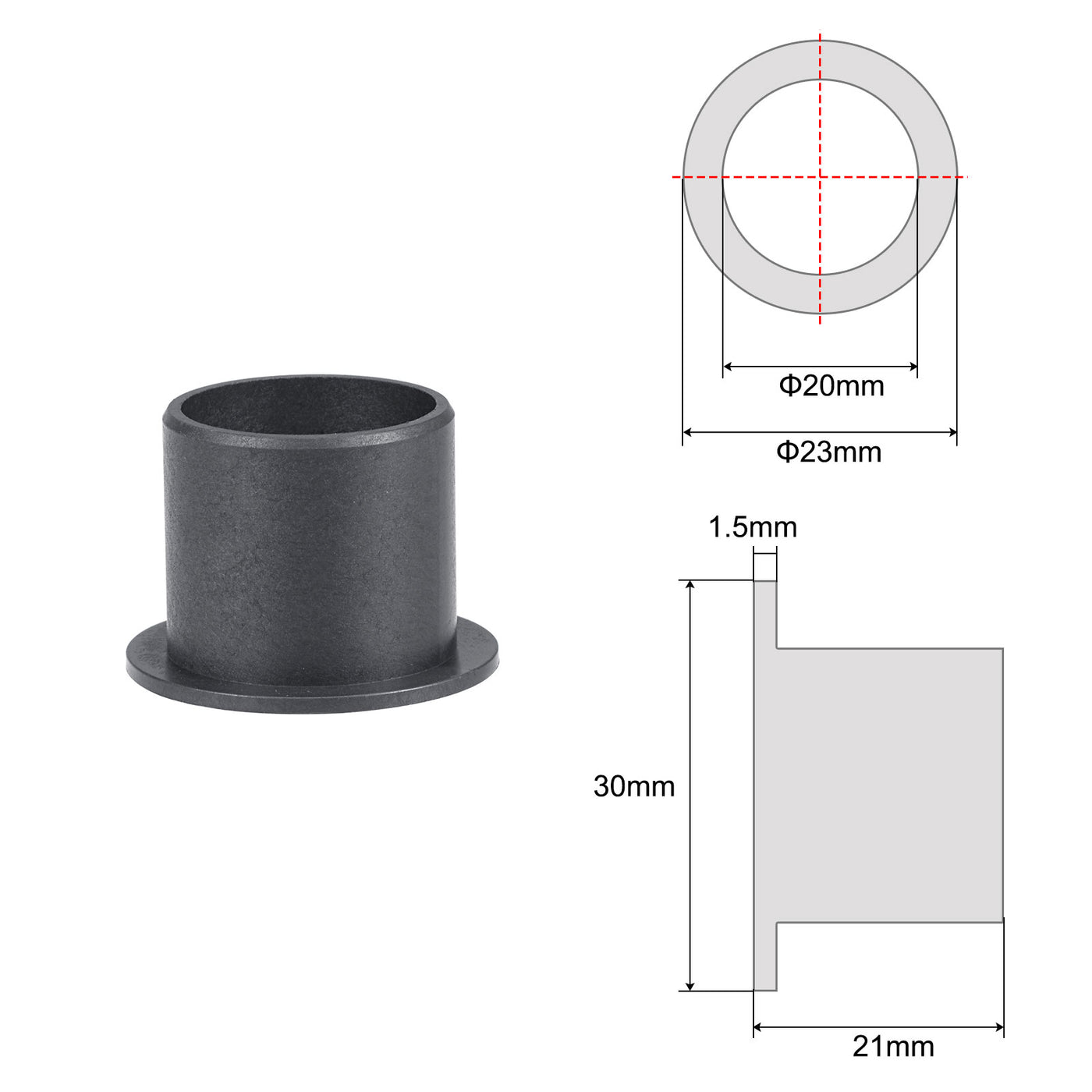 Flanged Sleeve Bearings POM Bushing | Harfington