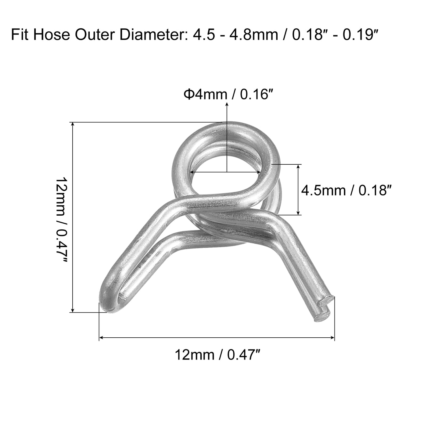 Double Wire Spring Hose Clamp 304 Stainless Steel Hose Fuel Line ...