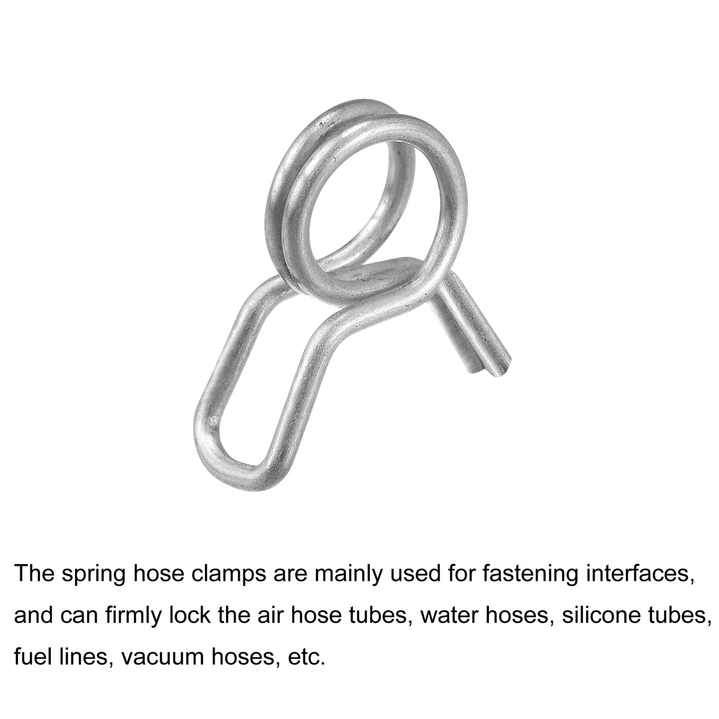 Double Wire Spring Hose Clamp Stainless Steel Hose Fuel Line Silicone ...