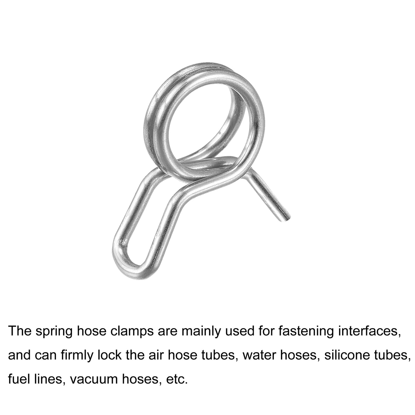 Double Wire Spring Hose Clamp Stainless Steel Hose Fuel Line Silicone ...
